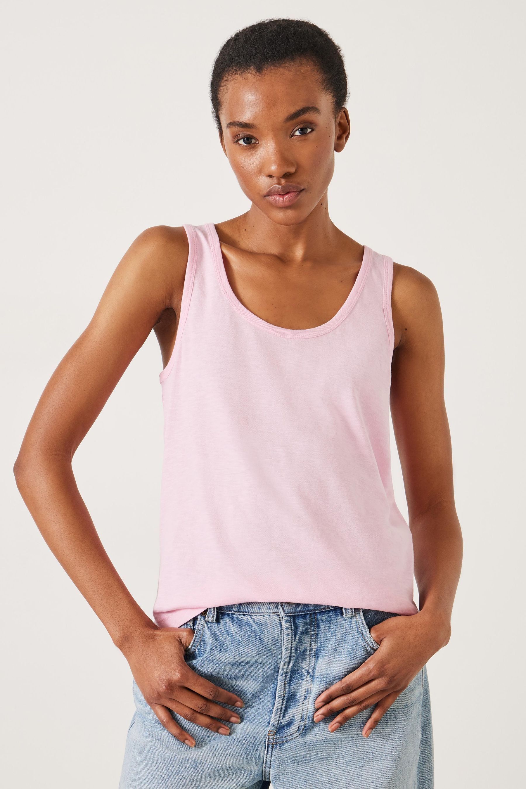 Buy Hush Pink Cotton Slub 100% Cotton Tank Top from the Next UK online shop