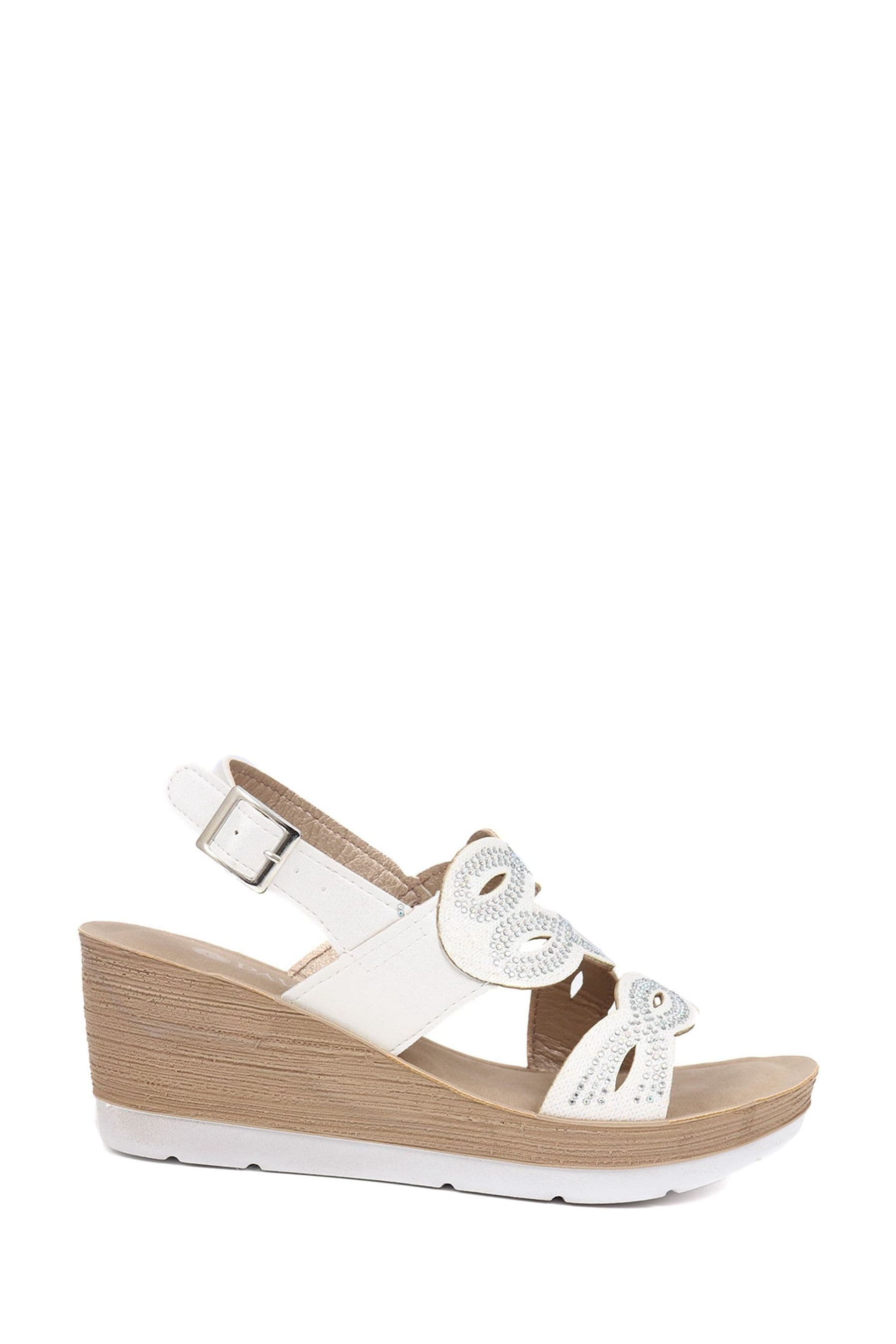 Buy Pavers White Adjustable Wedge Heel Sandals from the Next UK online shop