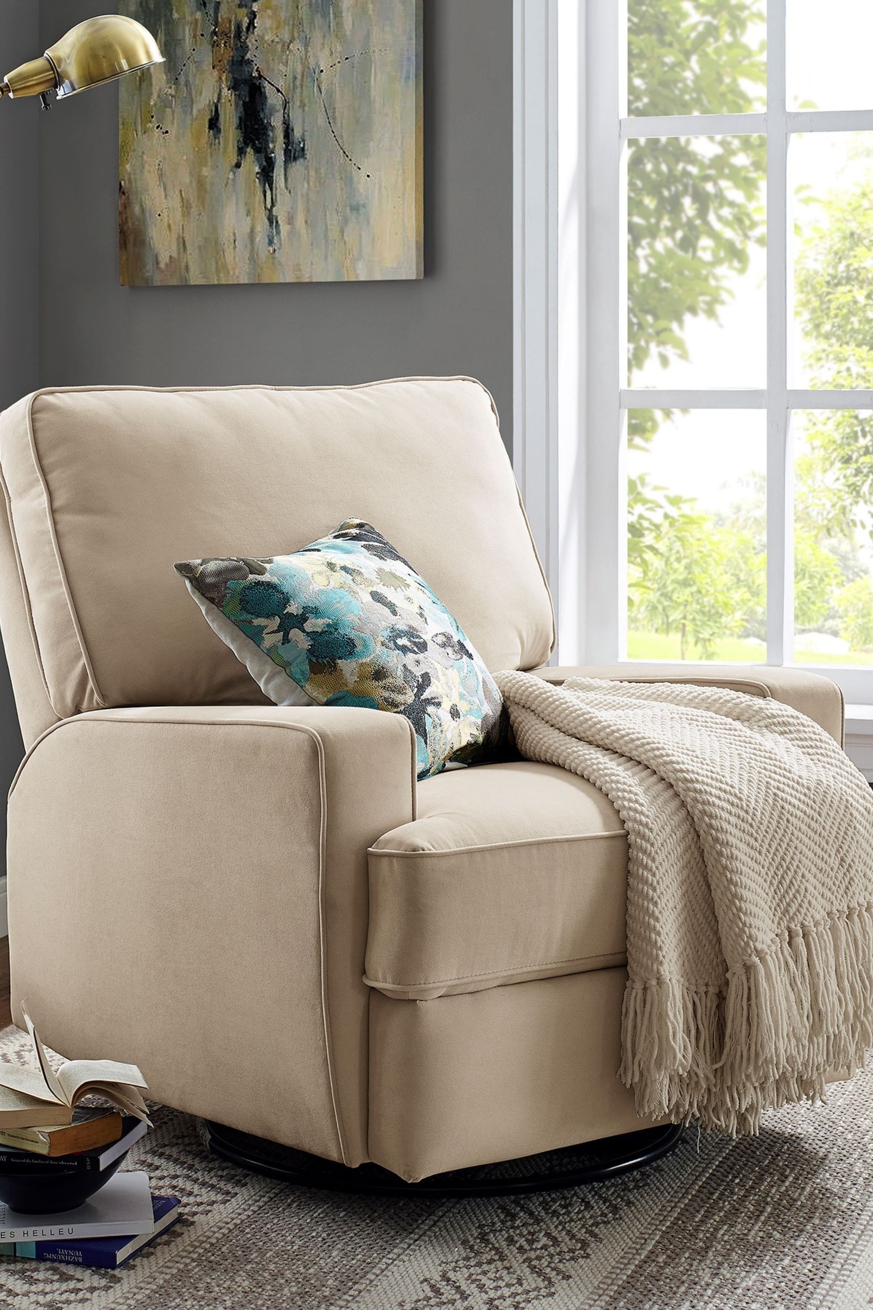 Buy Dorel Home Beige Rylan Swivel & Gliding Recliner Chair from the ...