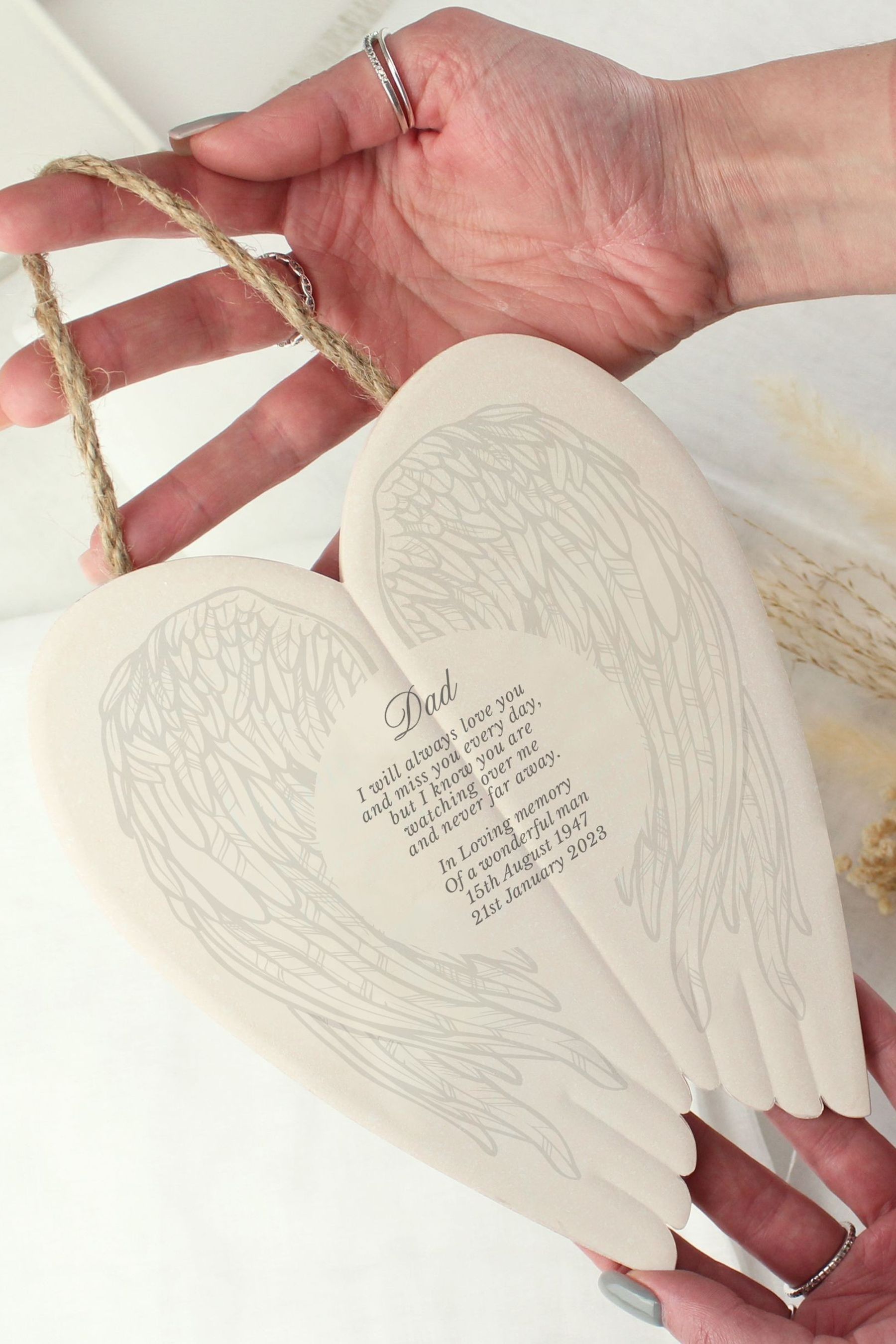 Buy Personalised In Loving Memory Ceramic White Wings by PMC from the ...
