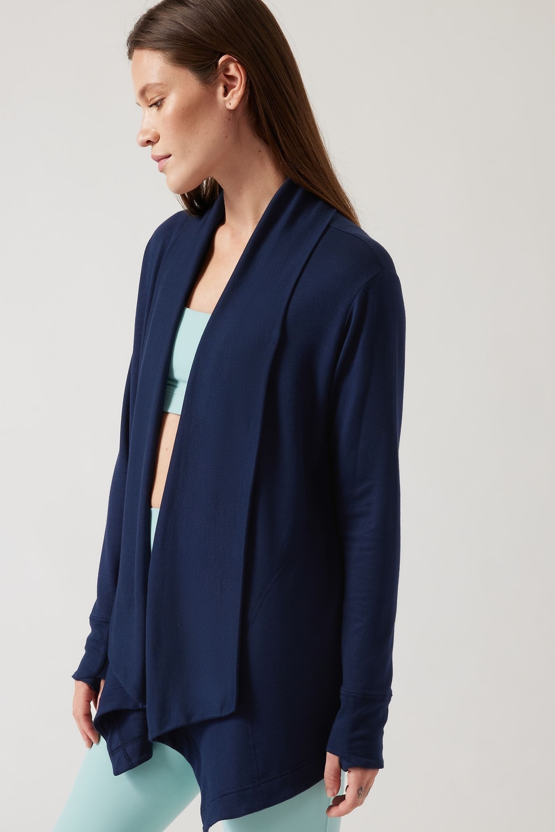 Buy Athleta Blue Long Wrap Cardigan from the Next UK online shop