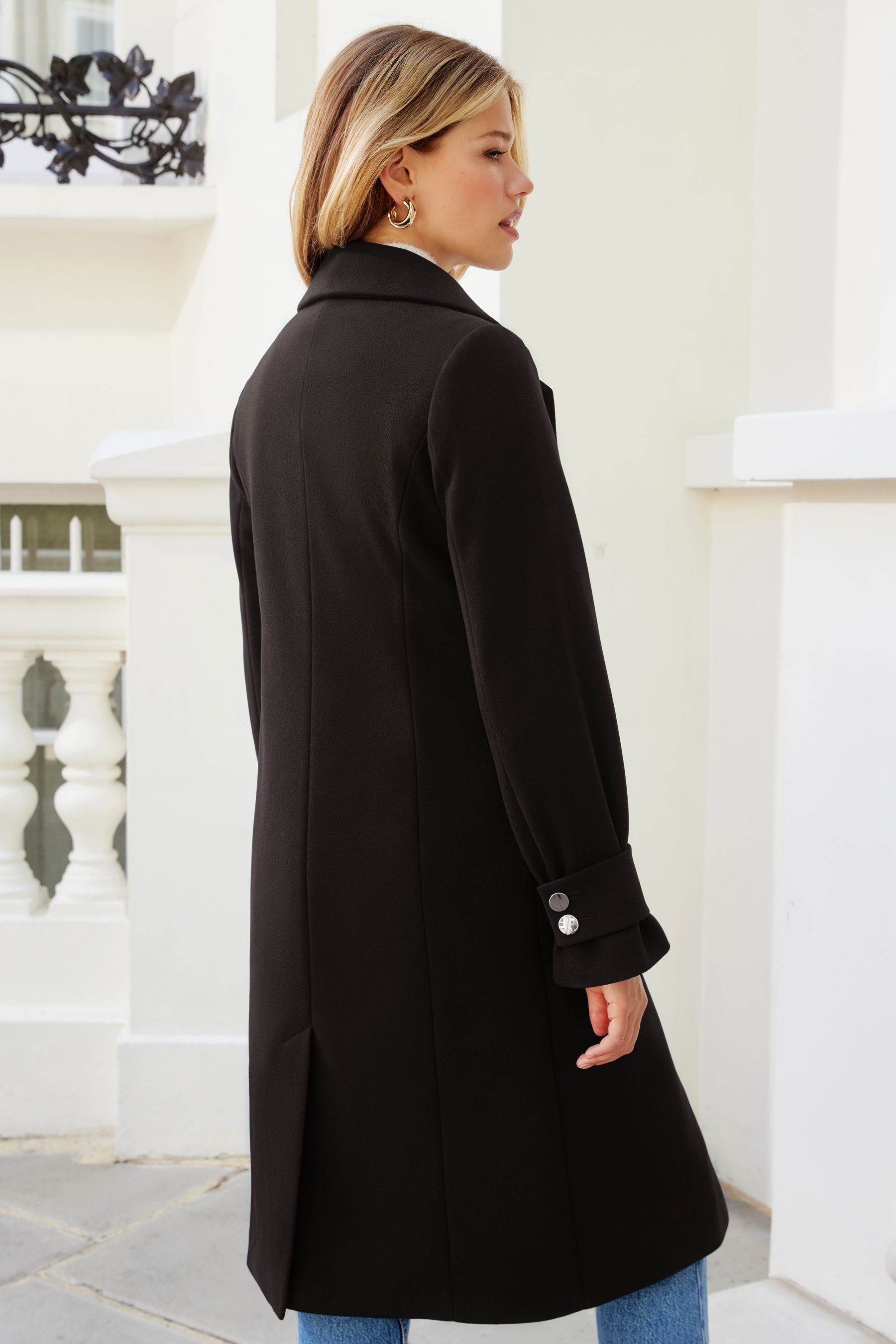 Buy Friends Like These Black Longline Tailored Smart Coat from the Next ...