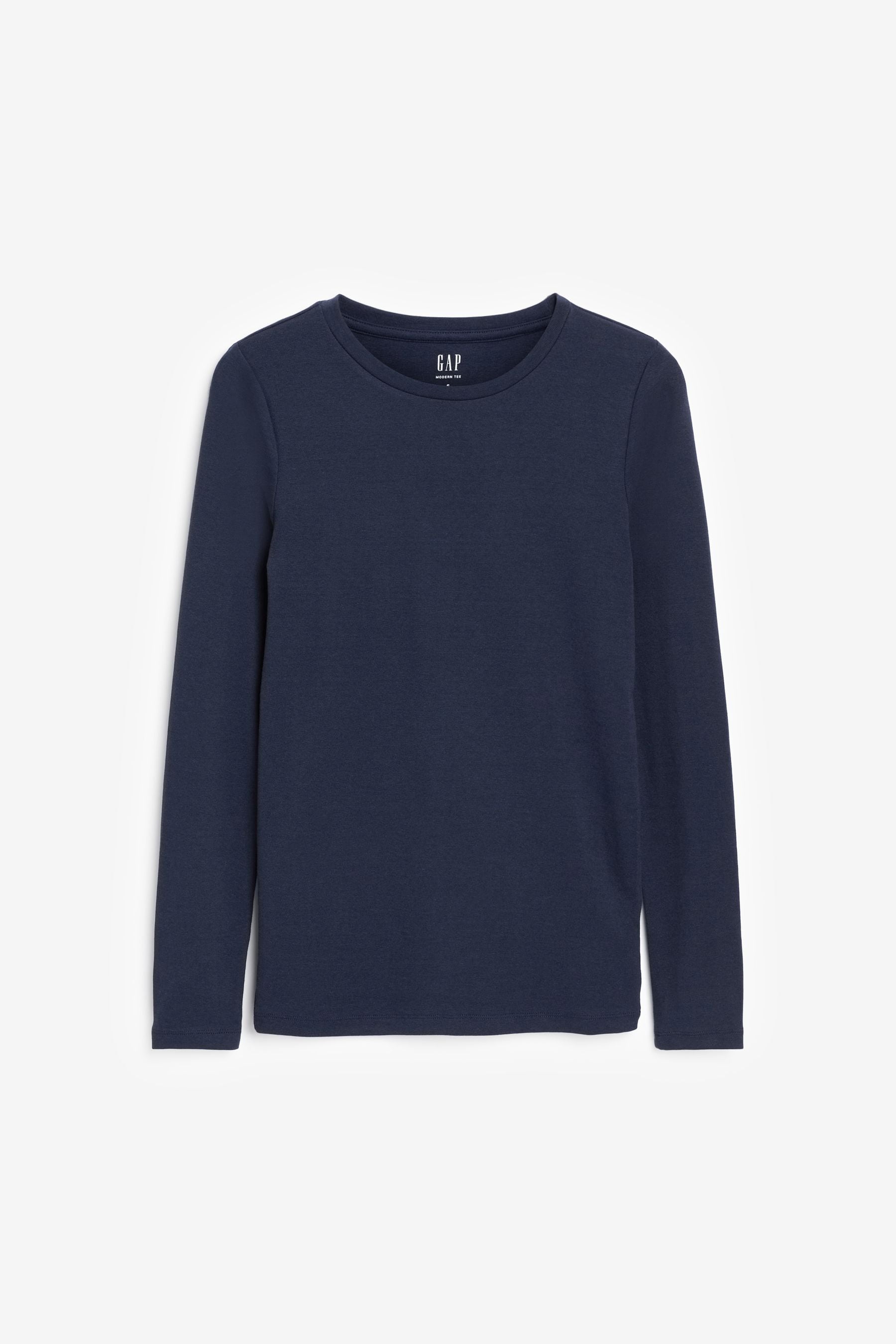 Buy Gap Blue Modern Long Sleeve Crew Neck T-shirt from the Next UK ...