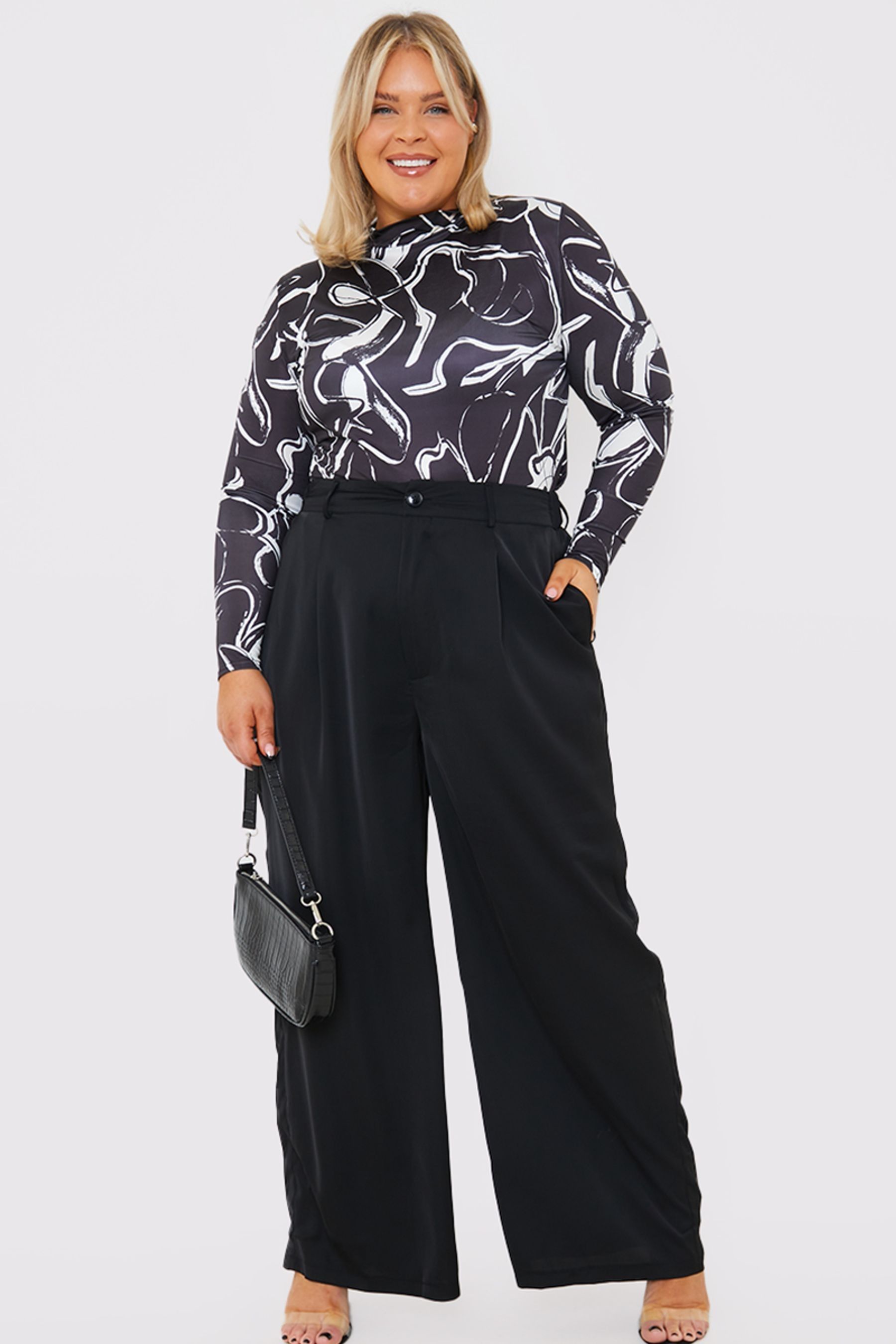 Buy In The Style Black Jess Millichamp Wide Leg Trousers from Next Ireland