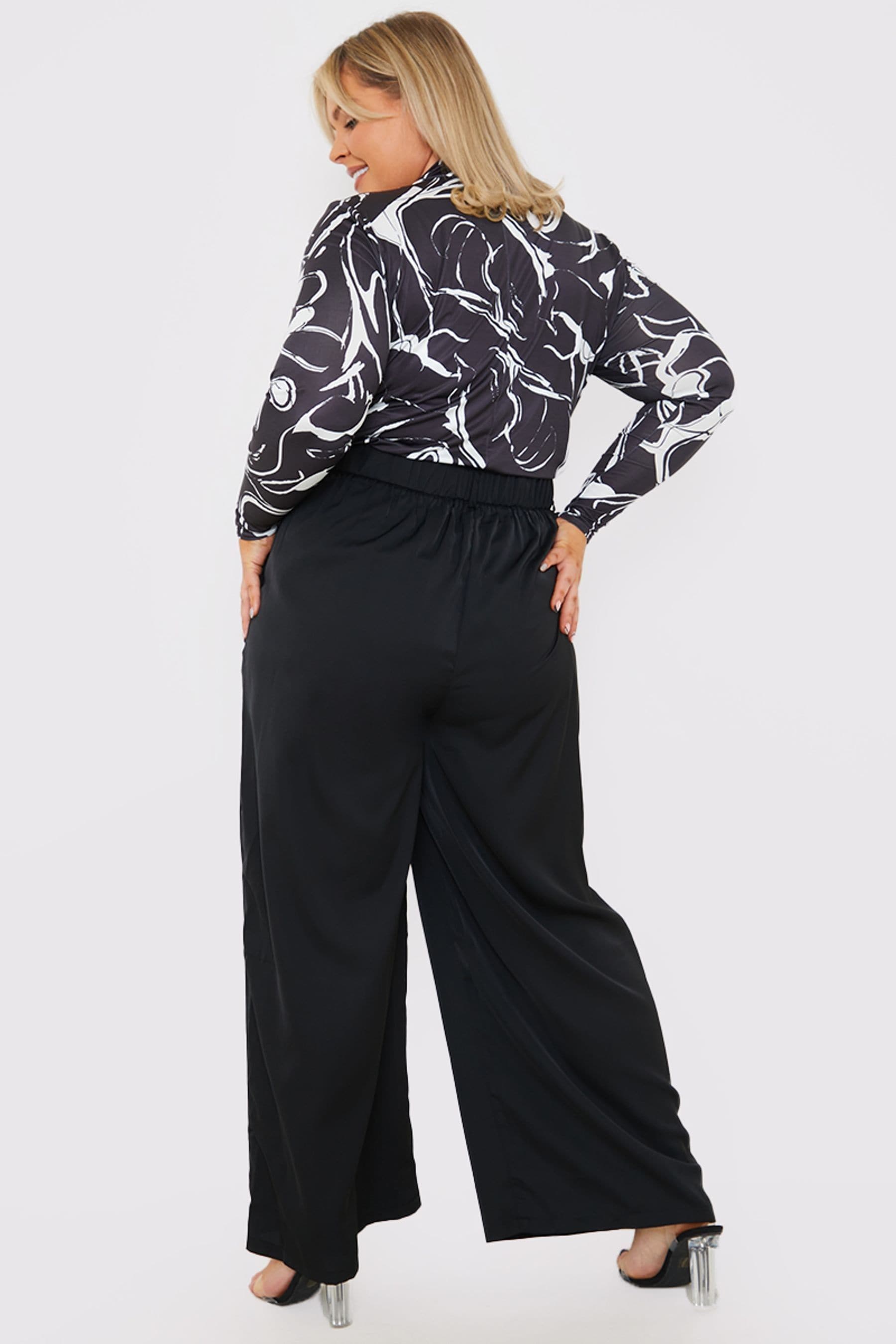 Buy In The Style Black Jess Millichamp Wide Leg Trousers from Next Ireland