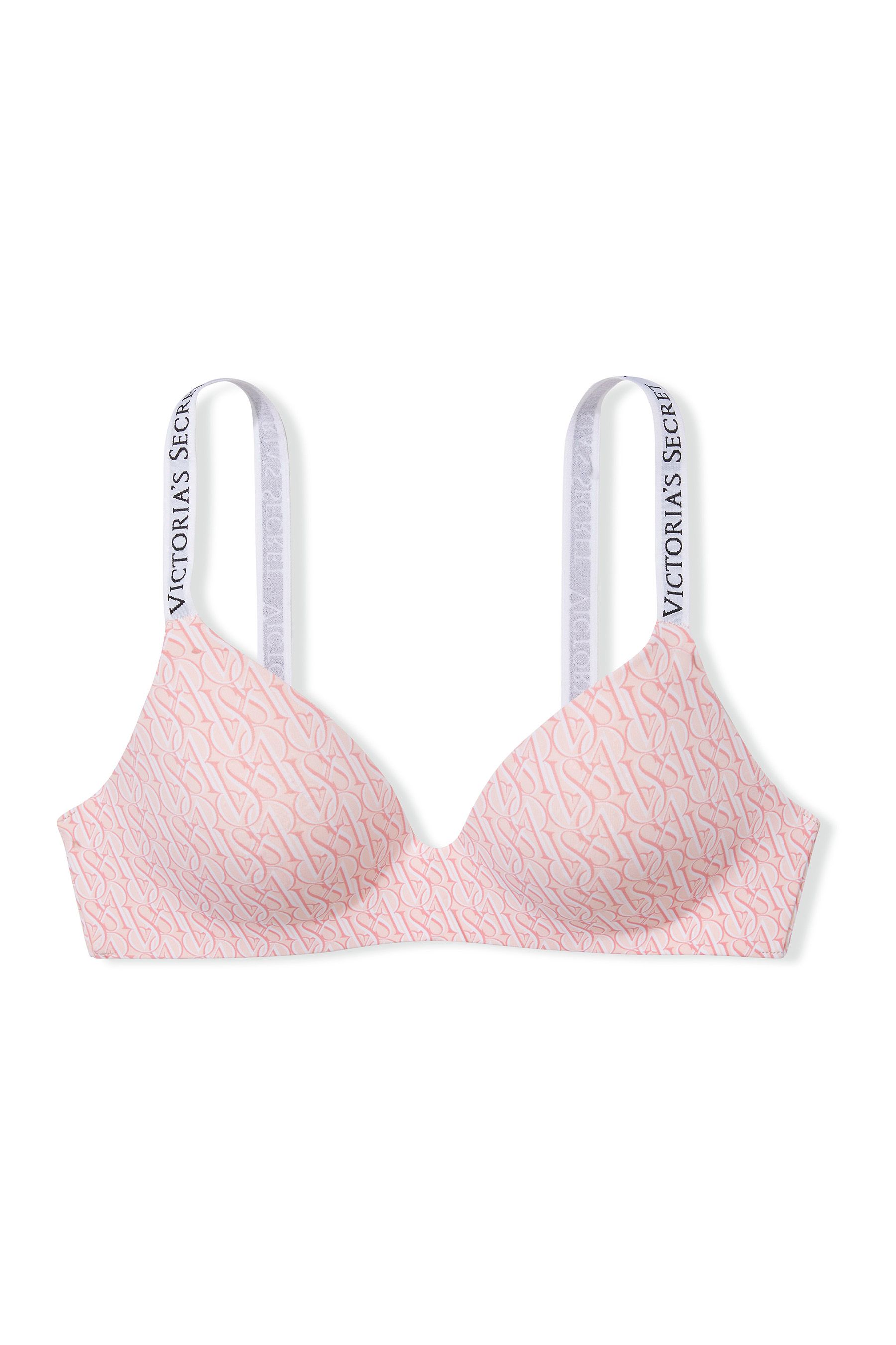 Buy Victoria's Secret Purest Pink Geo Logo Non Wired Lightly Lined Bra ...