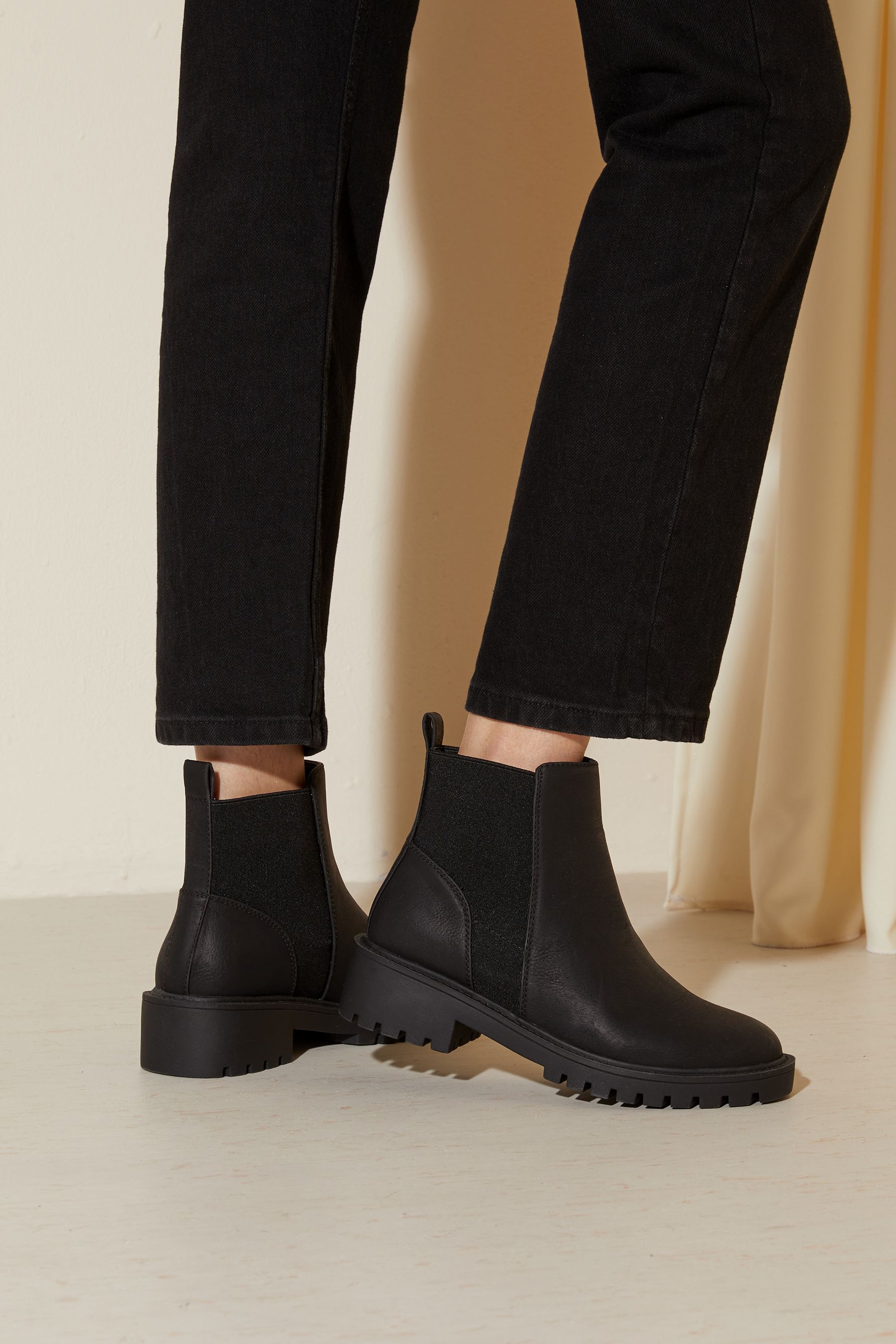 Buy Friends Like These Black Regular Fit Faux Nubuck Chelsea Boot from ...