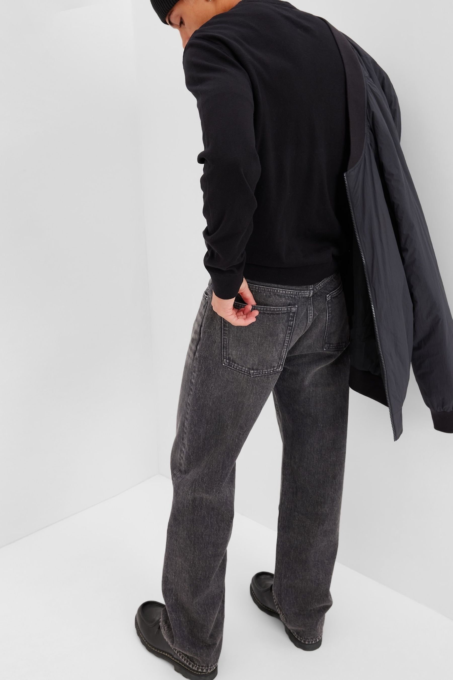 Buy Gap Washed Black 90s Loose Organic Cotton Jeans from the Next UK ...