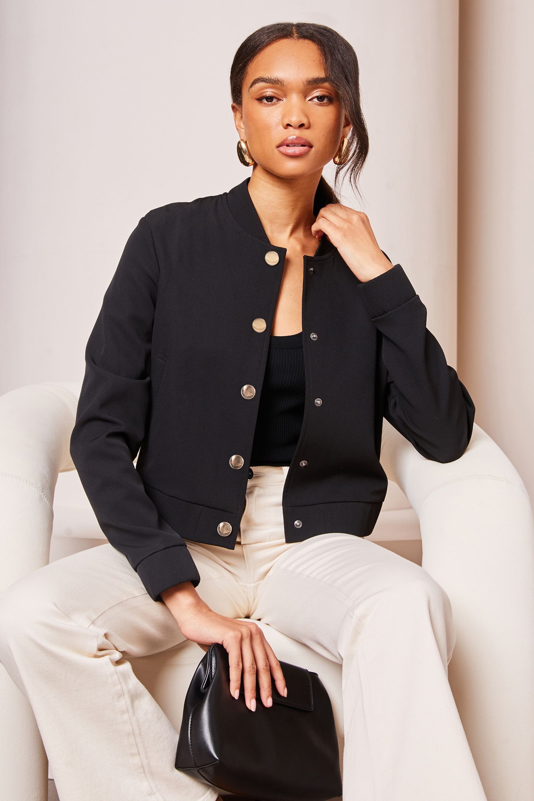 Buy Lipsy Black Smart Bomber Jacket from the Next UK online shop