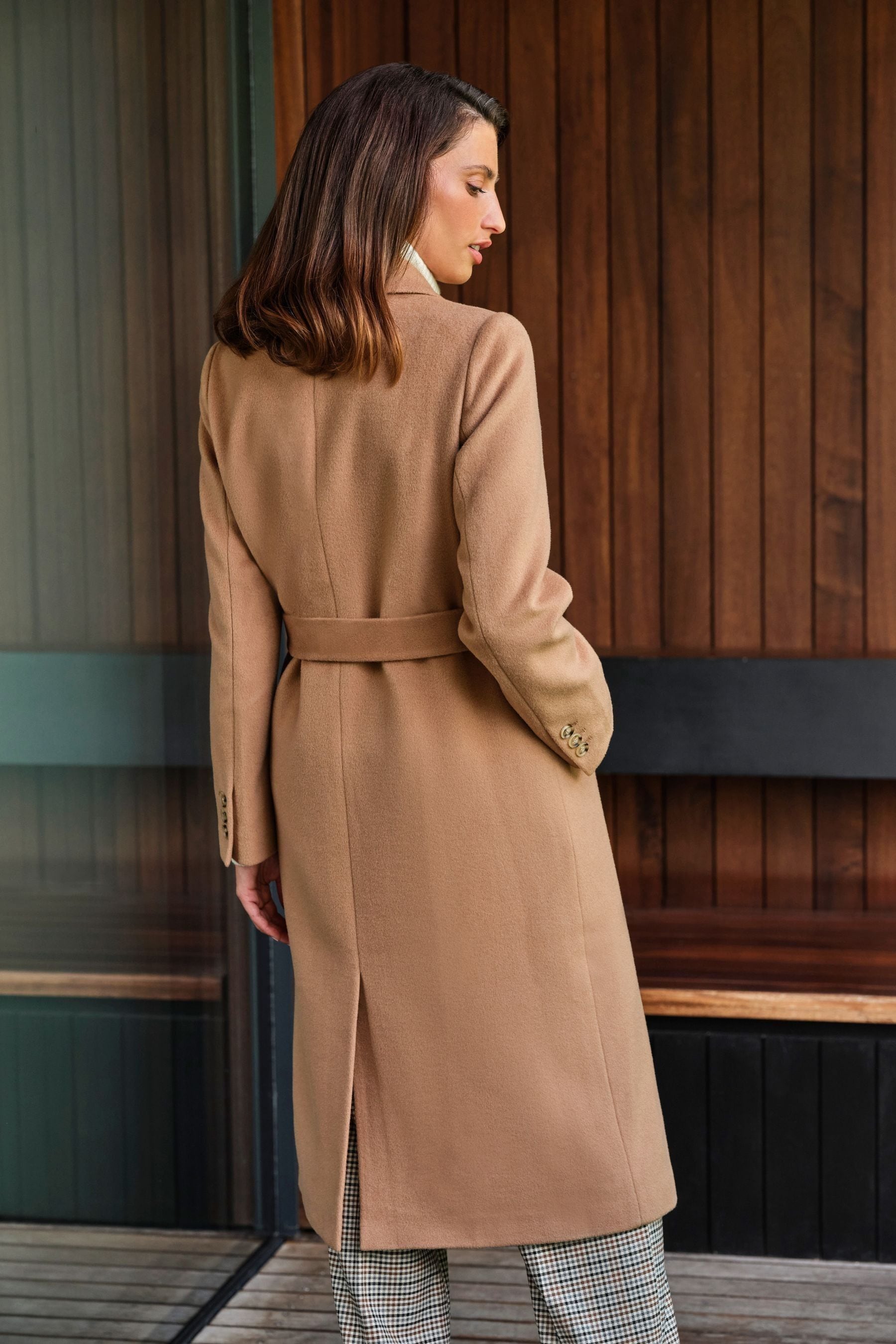 Buy Pure Collection Camel Luxury Wool Wrap Coat from the Next UK online ...