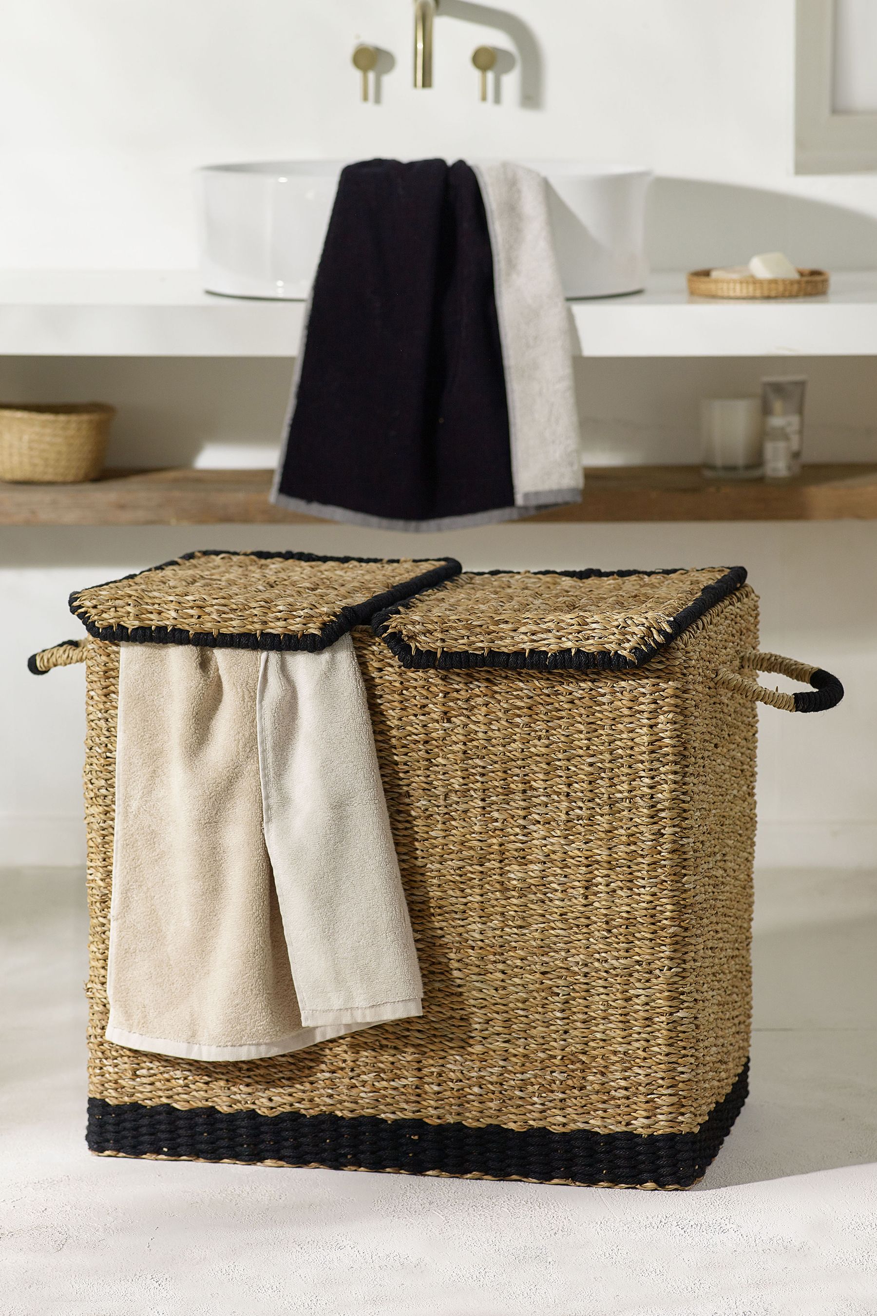 Buy Monochrome Seagrass Sorter Laundry Basket from the Next UK online shop