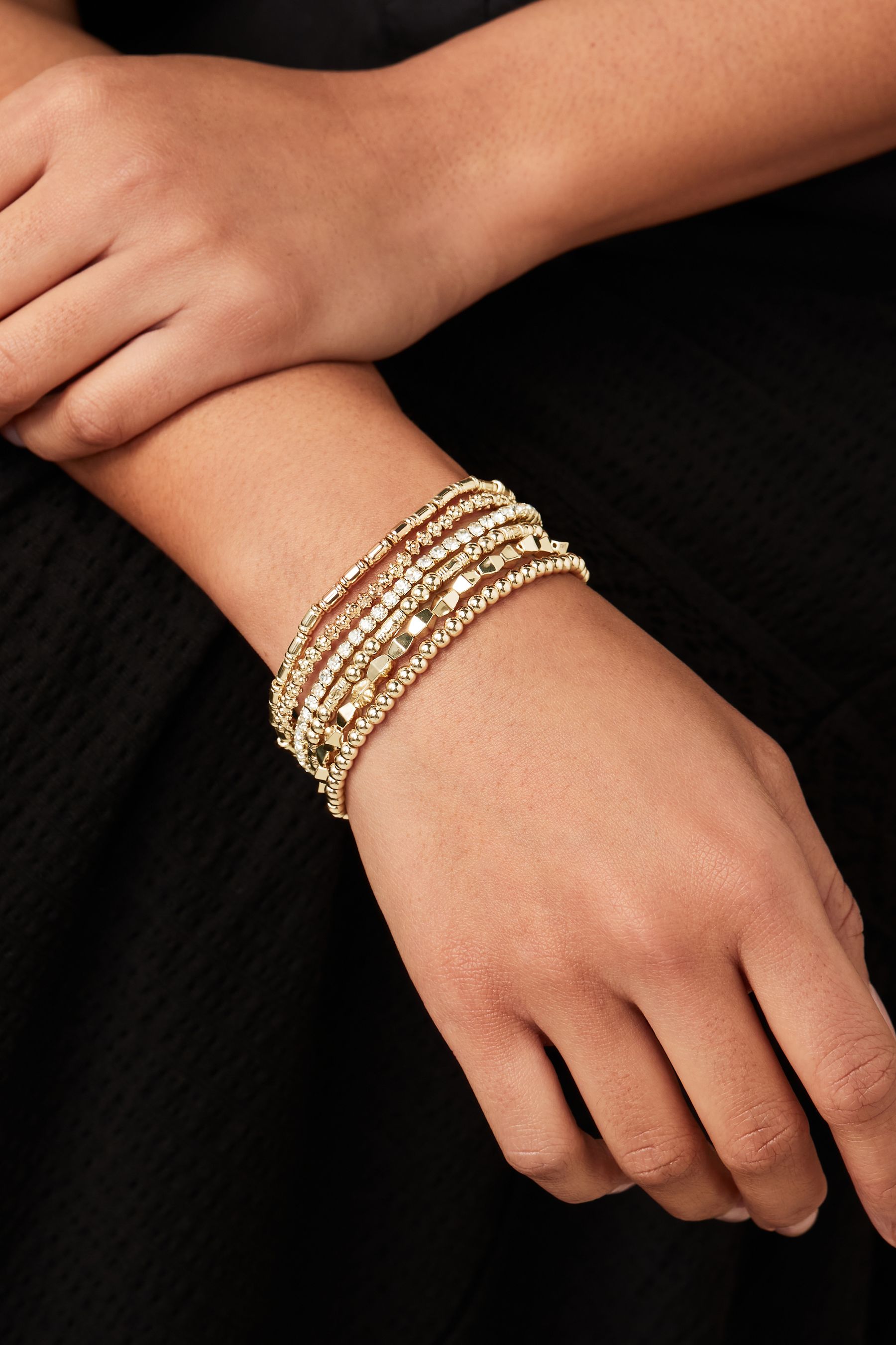Buy Gold Tone Sparkle Stretch Bracelets Pack from the Next UK online shop