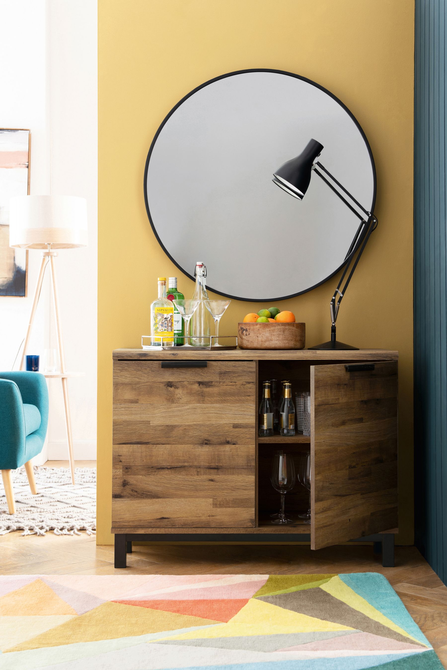 Buy Dark Natural Bronx Oak Effect Compact Sideboard from the Next UK ...