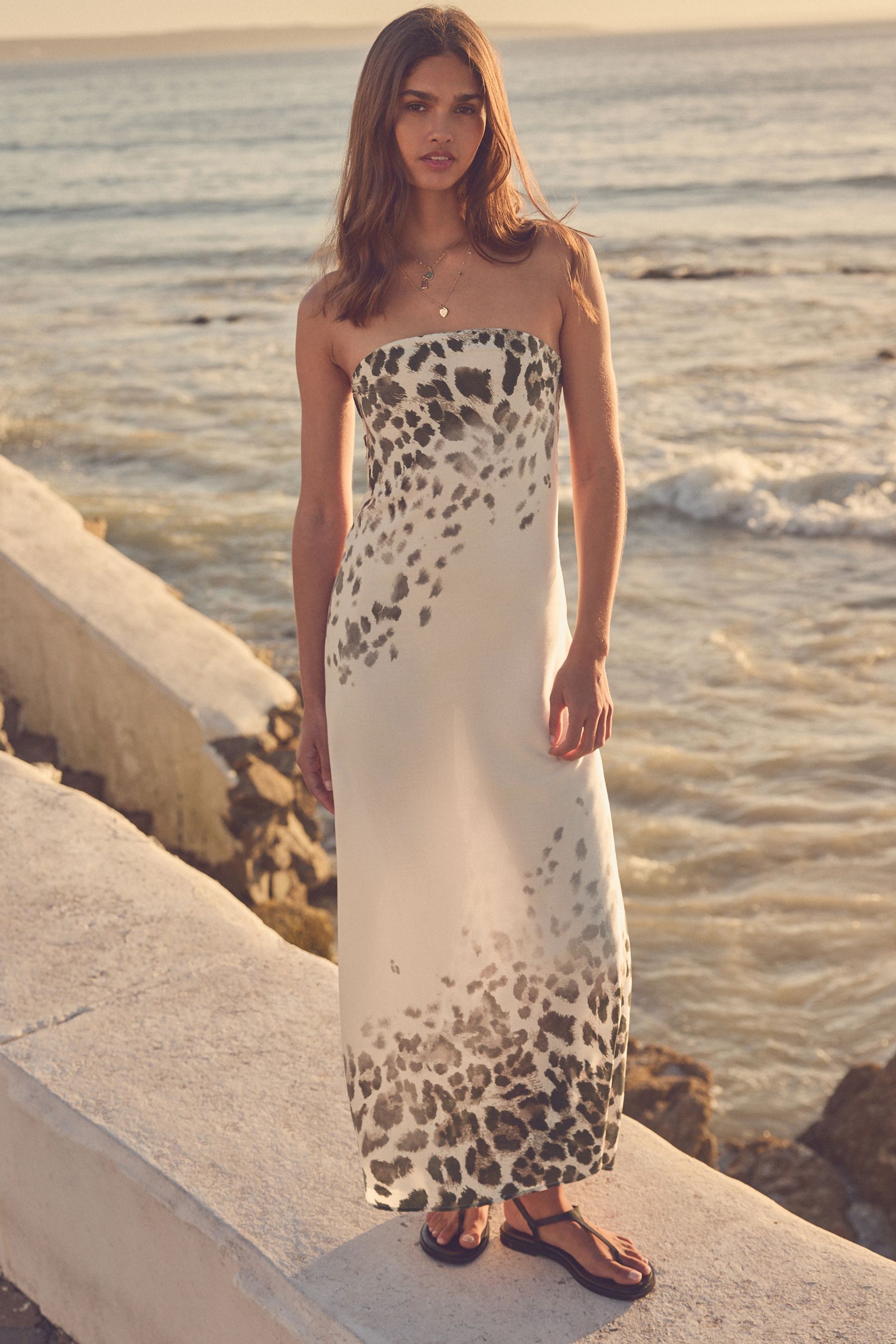 Buy Animal Print Bandeau Maxi Summer Dress from the Next UK online shop
