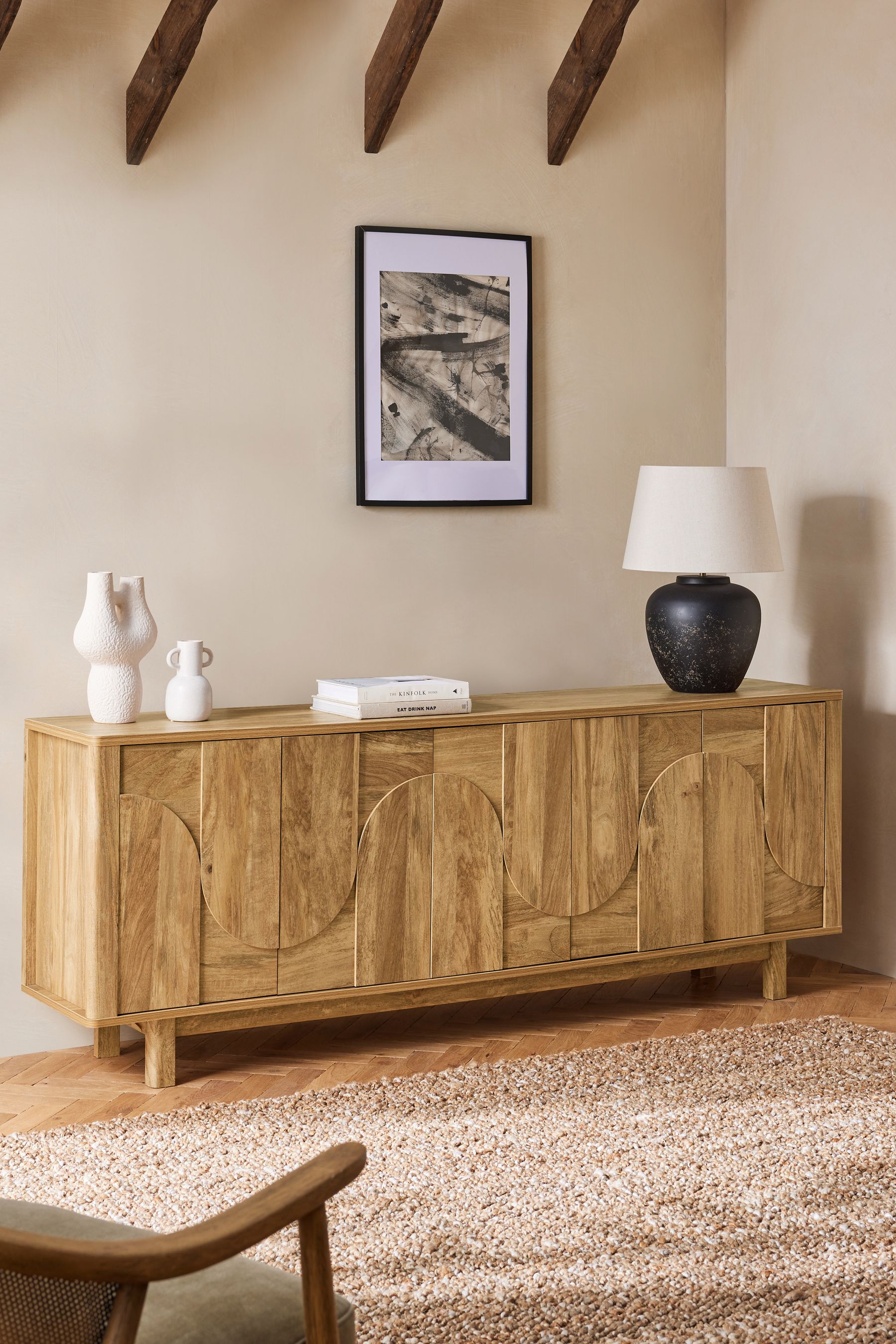 Buy Natural Arches Mango Wood Effect Extra Large Sideboard from the ...