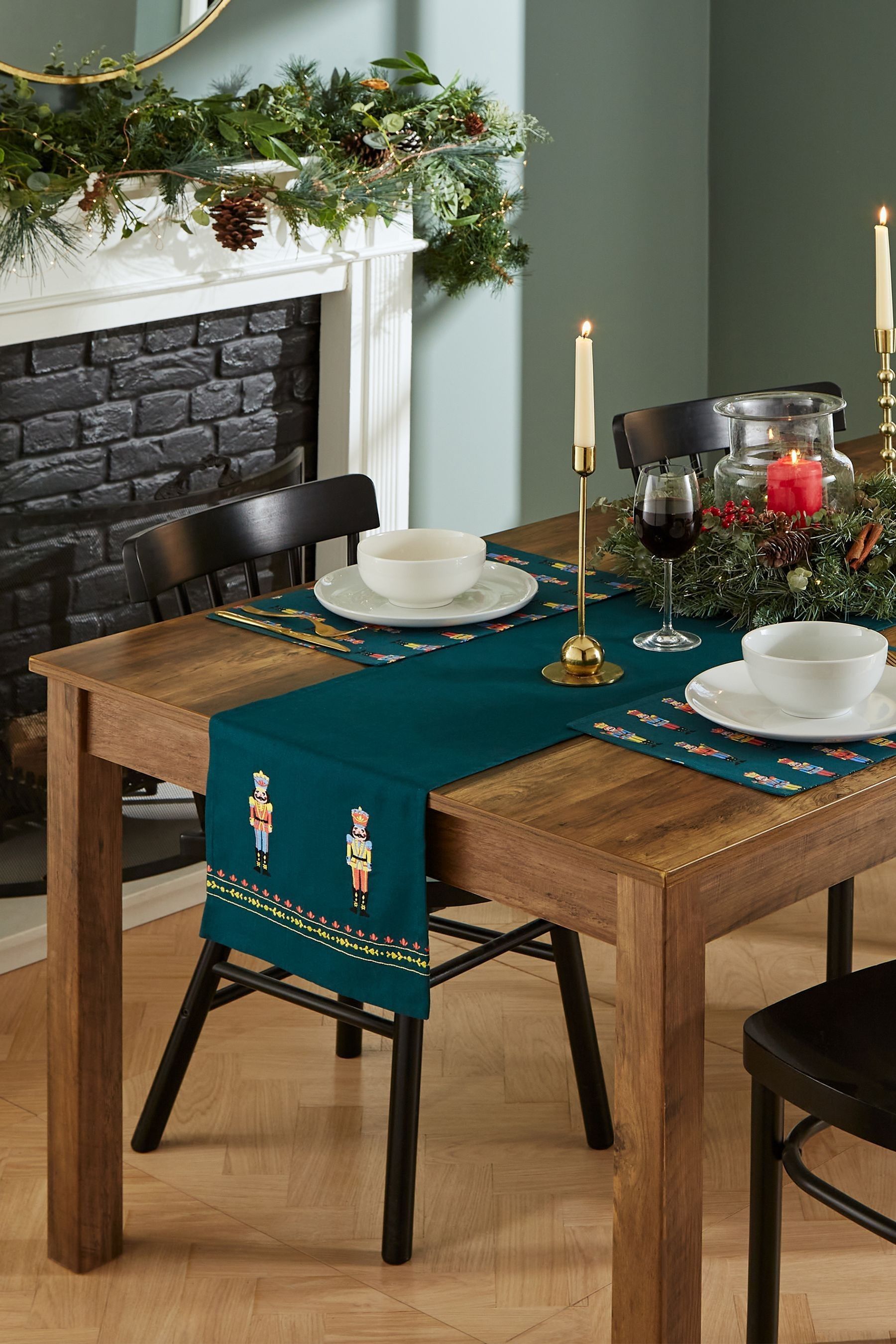 Buy Catherine Lansfield Green Christmas Nutcracker Cotton 4 Pack Table ...