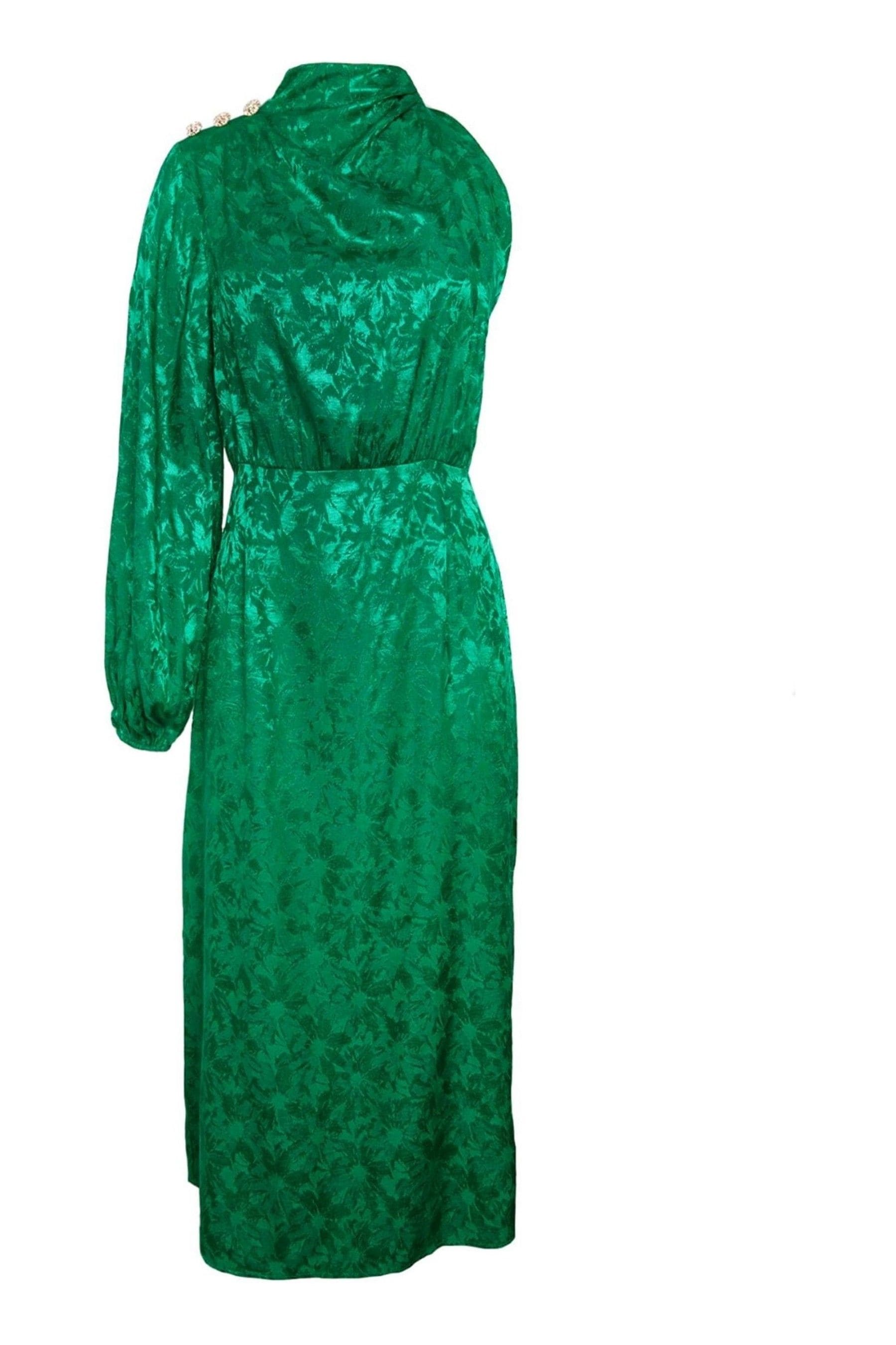 Buy Another Sunday One Shoulder Jacquard Midi Dress With Gold Buttons ...