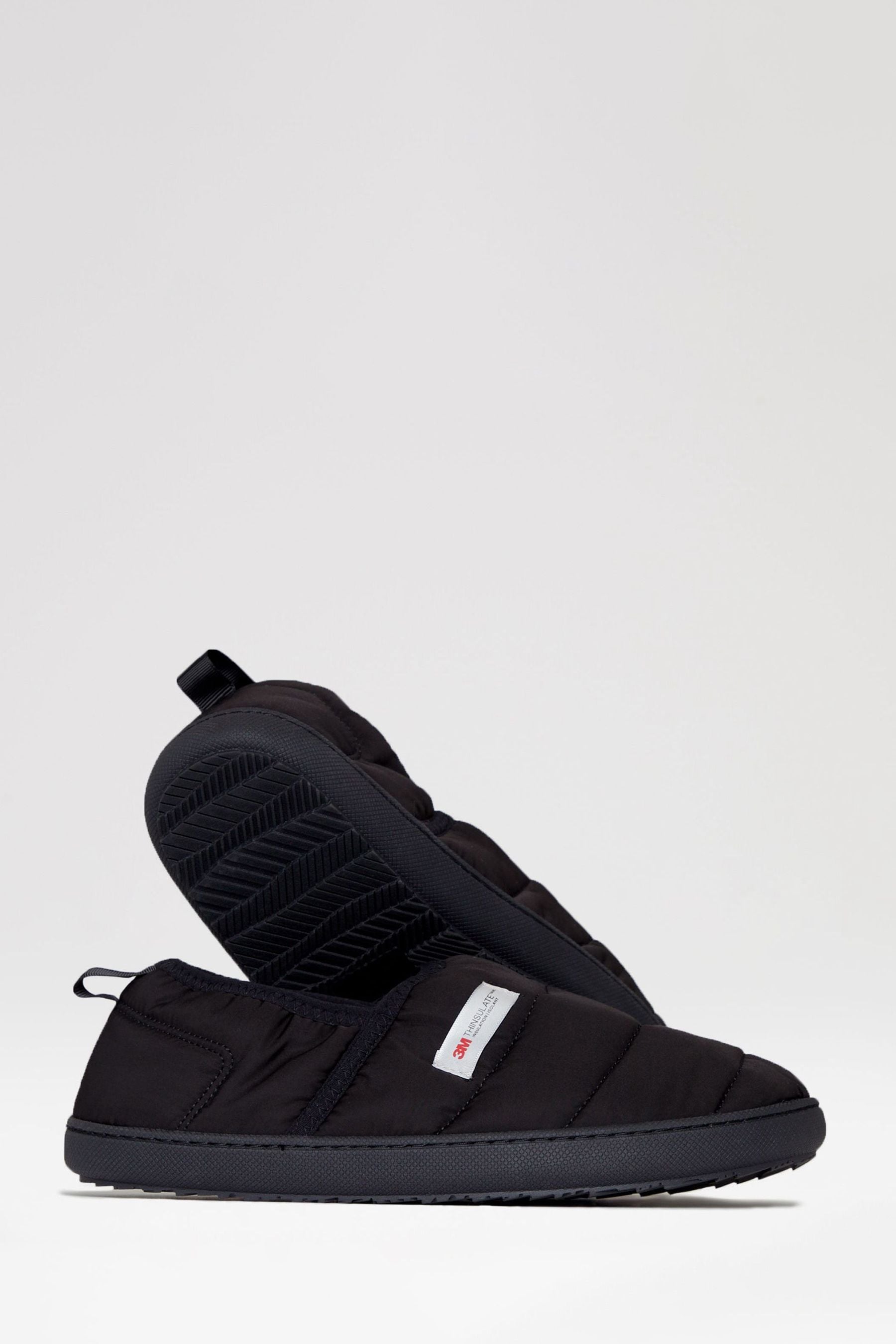 Buy Threadbare Black Thinsulate Padded Mule Slippers from the Next UK ...