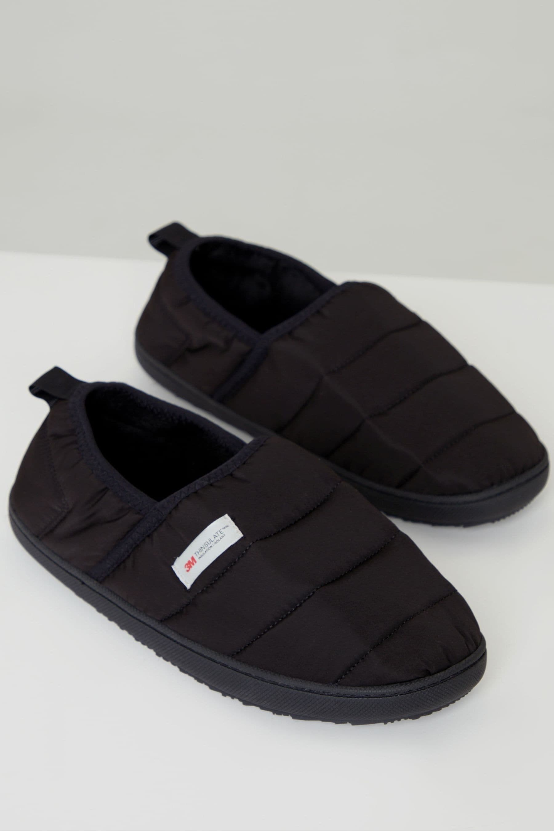 Buy Threadbare Black Thinsulate Padded Mule Slippers from the Next UK ...