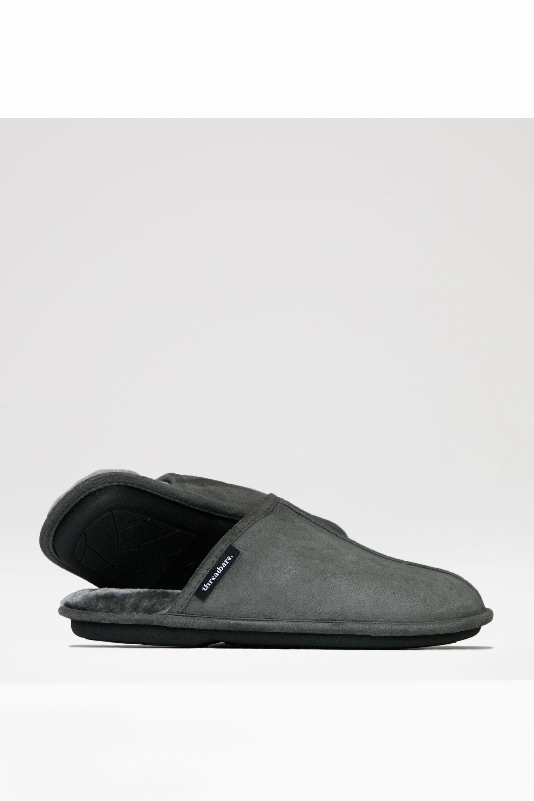 Buy Threadbare Grey Faux Fur Lined Suedette Mule Slippers from the Next ...