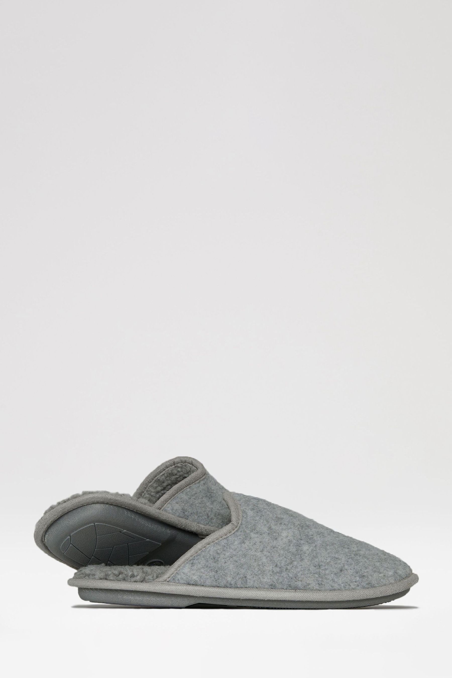 Buy Threadbare Grey Borg Lined Felt Mule Slippers from the Next UK ...