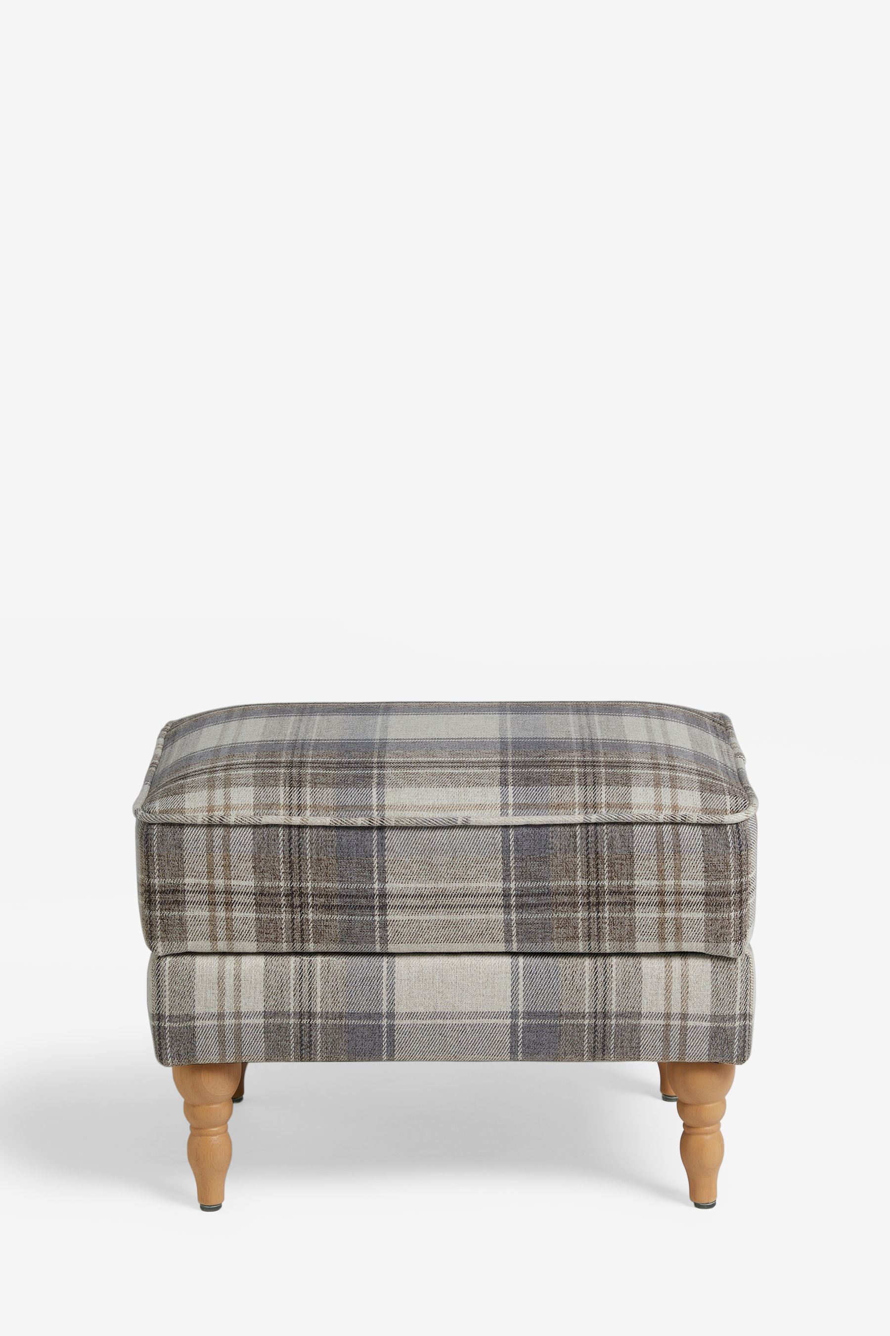 Buy Brushed Check Perth Grey Sherlock Storage Footstool from the Next ...