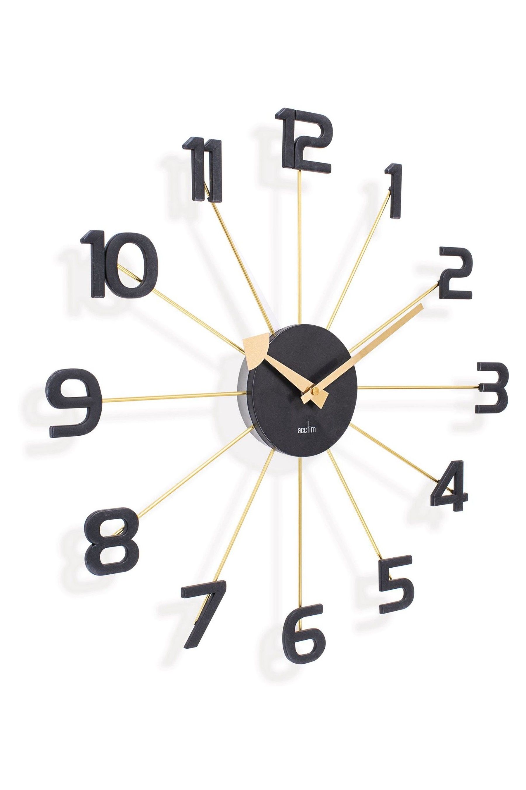 Buy Acctim Clocks Black Brass Astraea 49cm Spoke Wall Clock from the ...