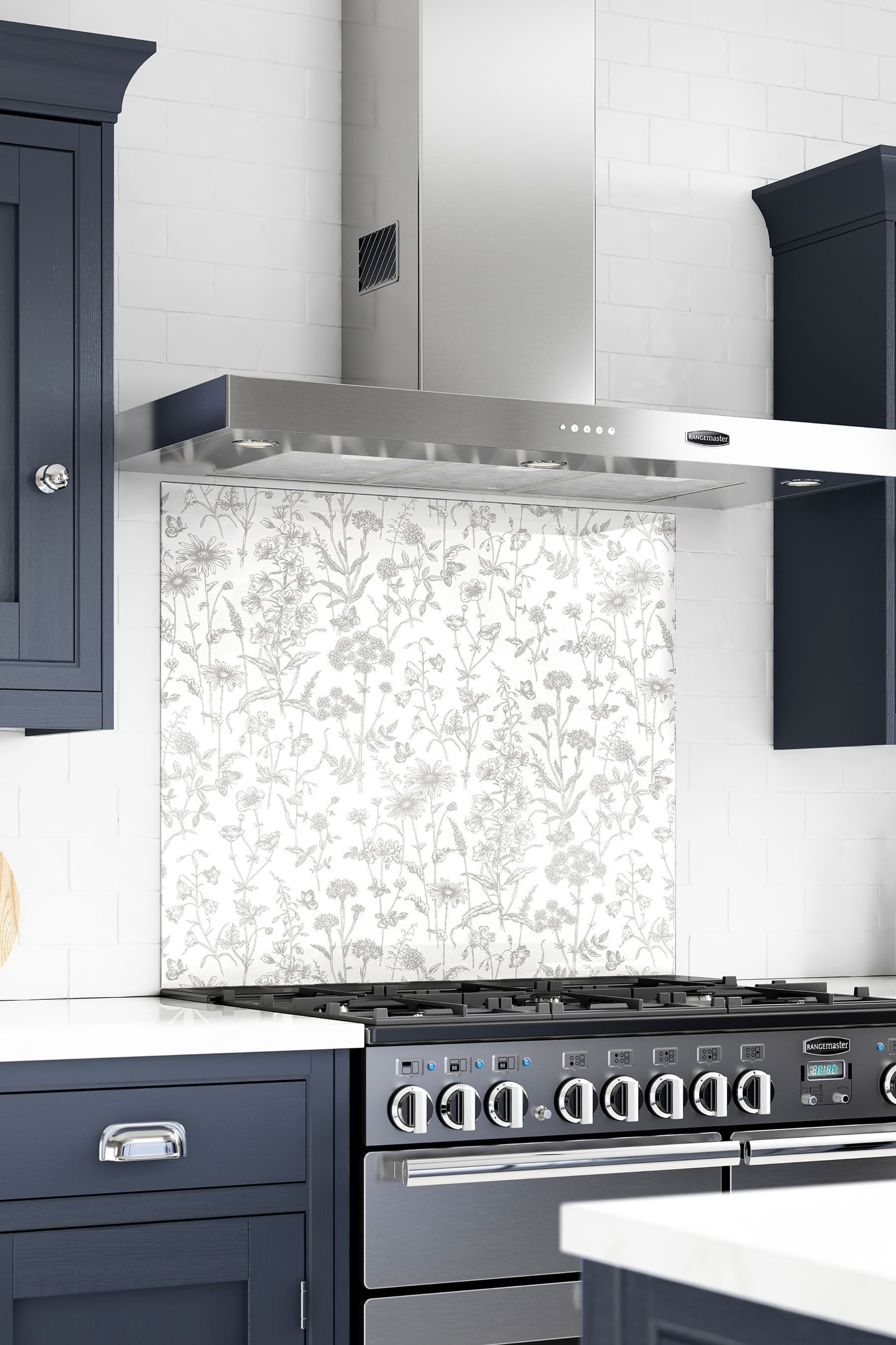 Buy Laura Ashley Lisette Glass Kitchen Splashback 60x75cm from the ...