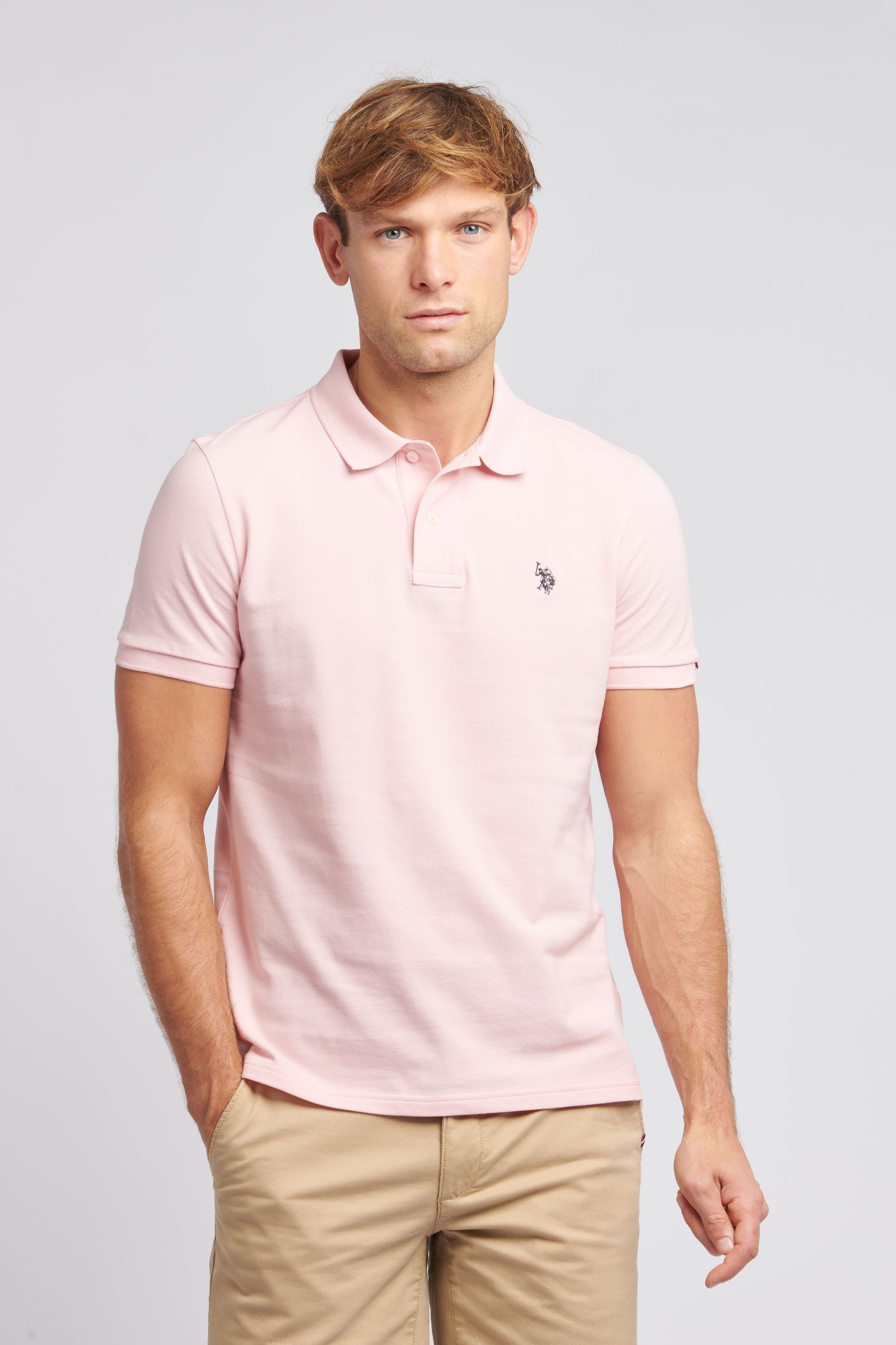 Buy U.S. Polo Assn. Pink Regular Fit Pique 100% Cotton Polo Shirt from ...