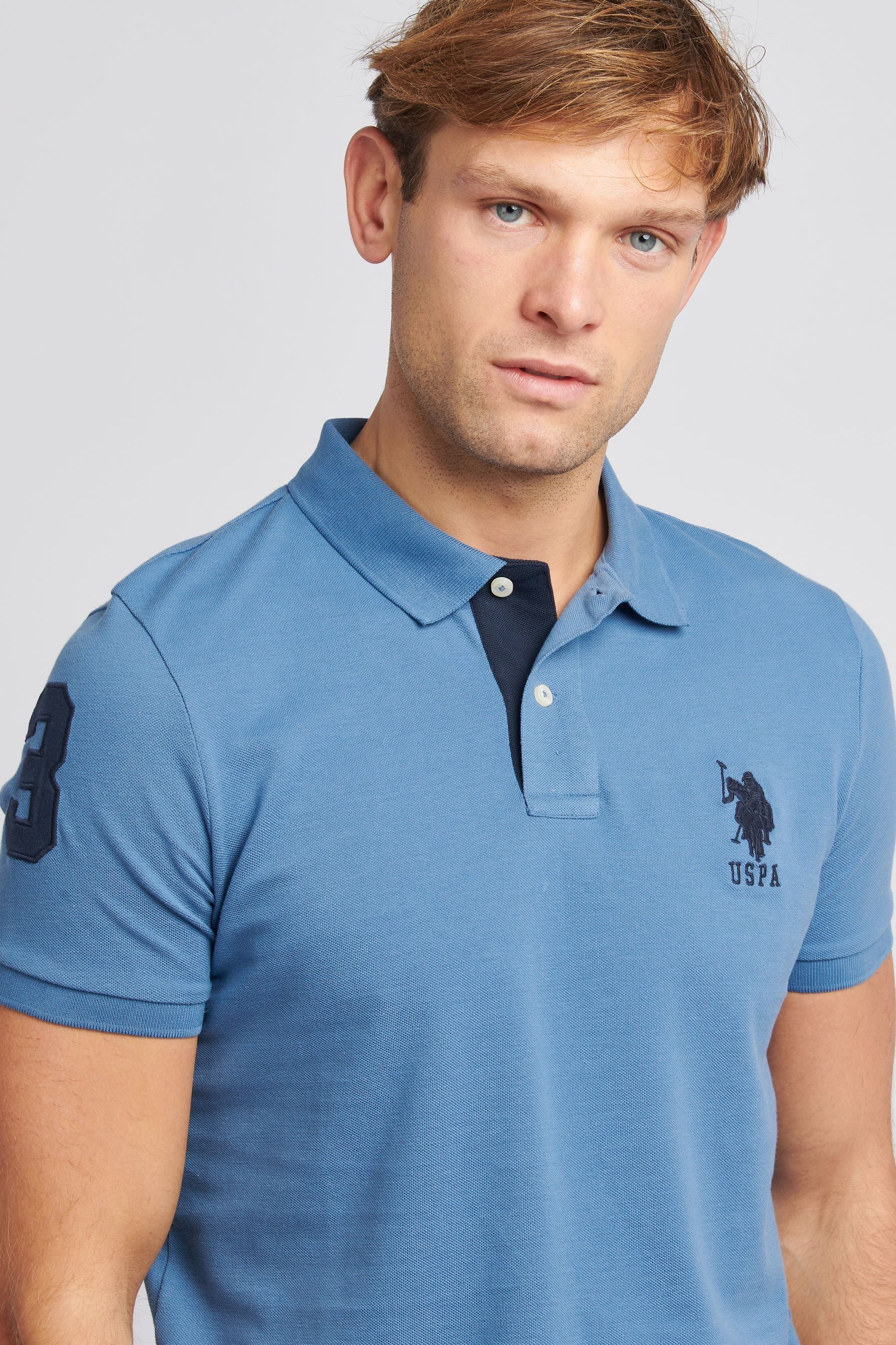 Buy U.S. Polo Assn. Regular Fit Mens Pink Player 3 Pique Polo Shirt ...