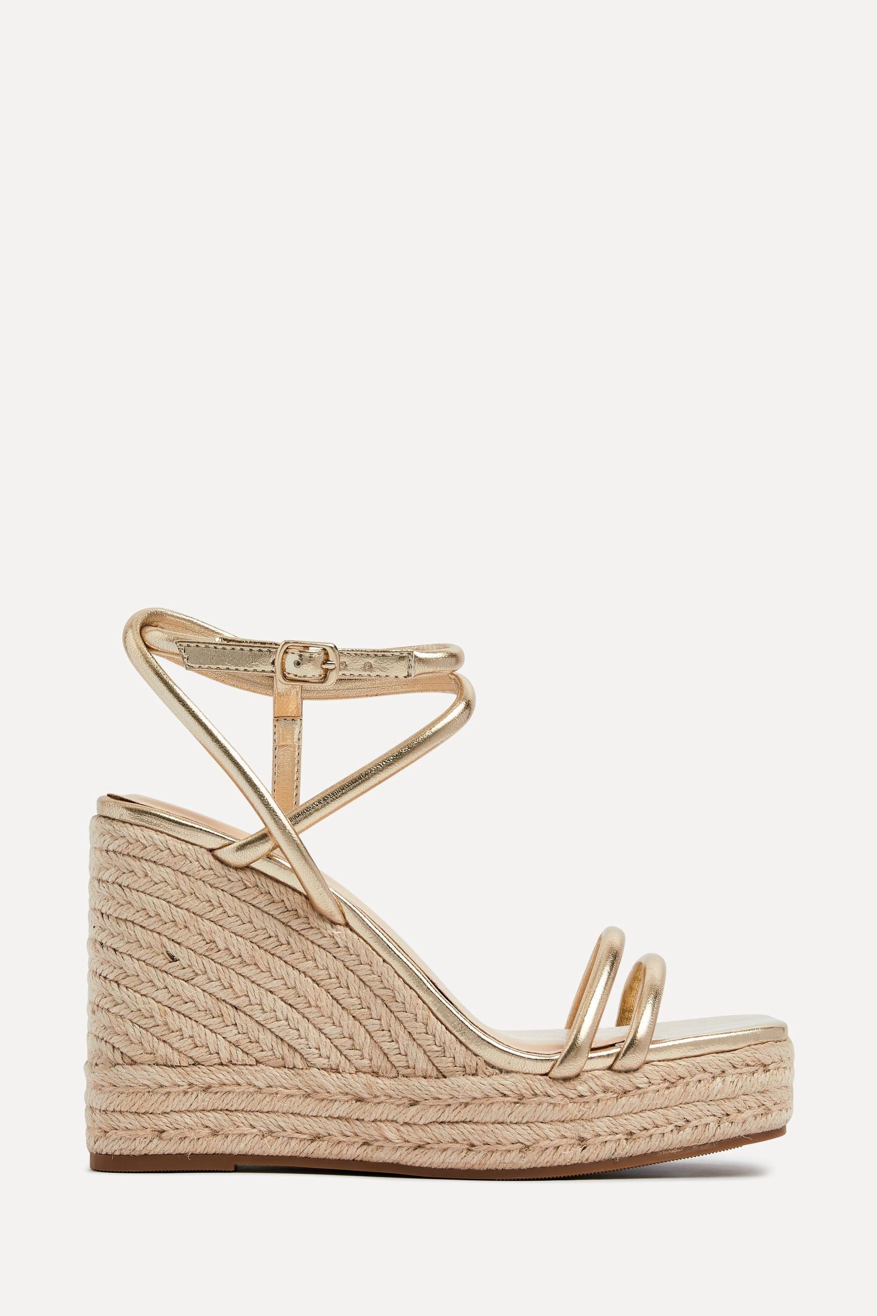 Buy Linzi Gold Malibu Double Strap Rope Detail Wedges from the Next UK ...