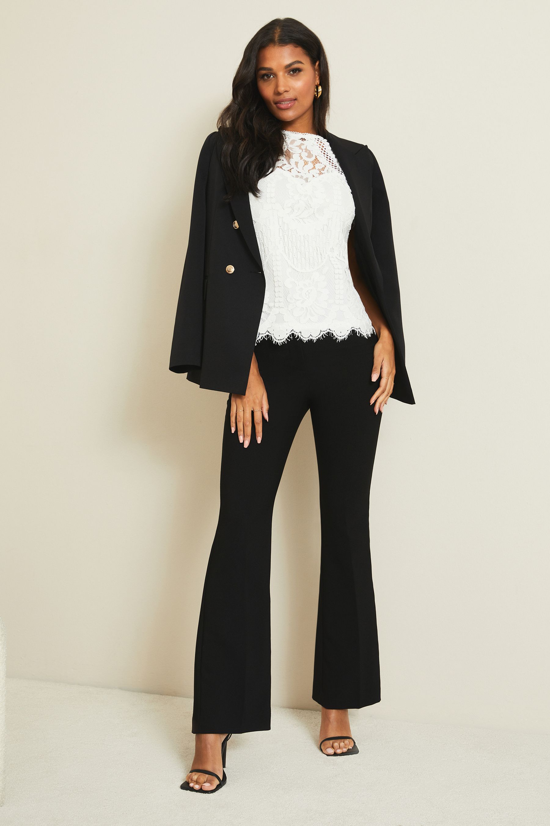 Buy Lipsy White Lace Short Sleeve Top from the Next UK online shop