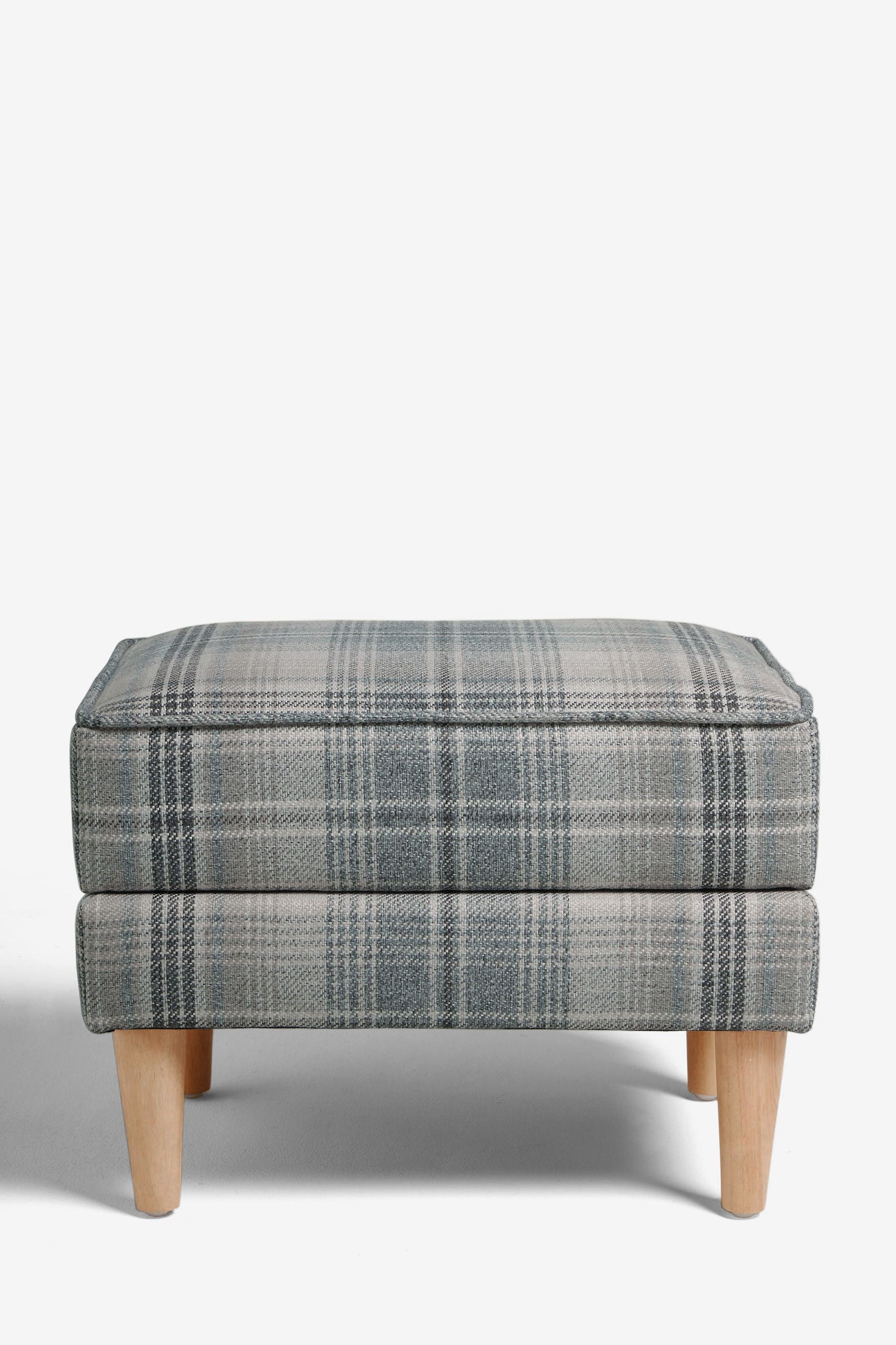 Buy Versatile Check Nevis Grey Sherlock Storage Footstool from the Next ...