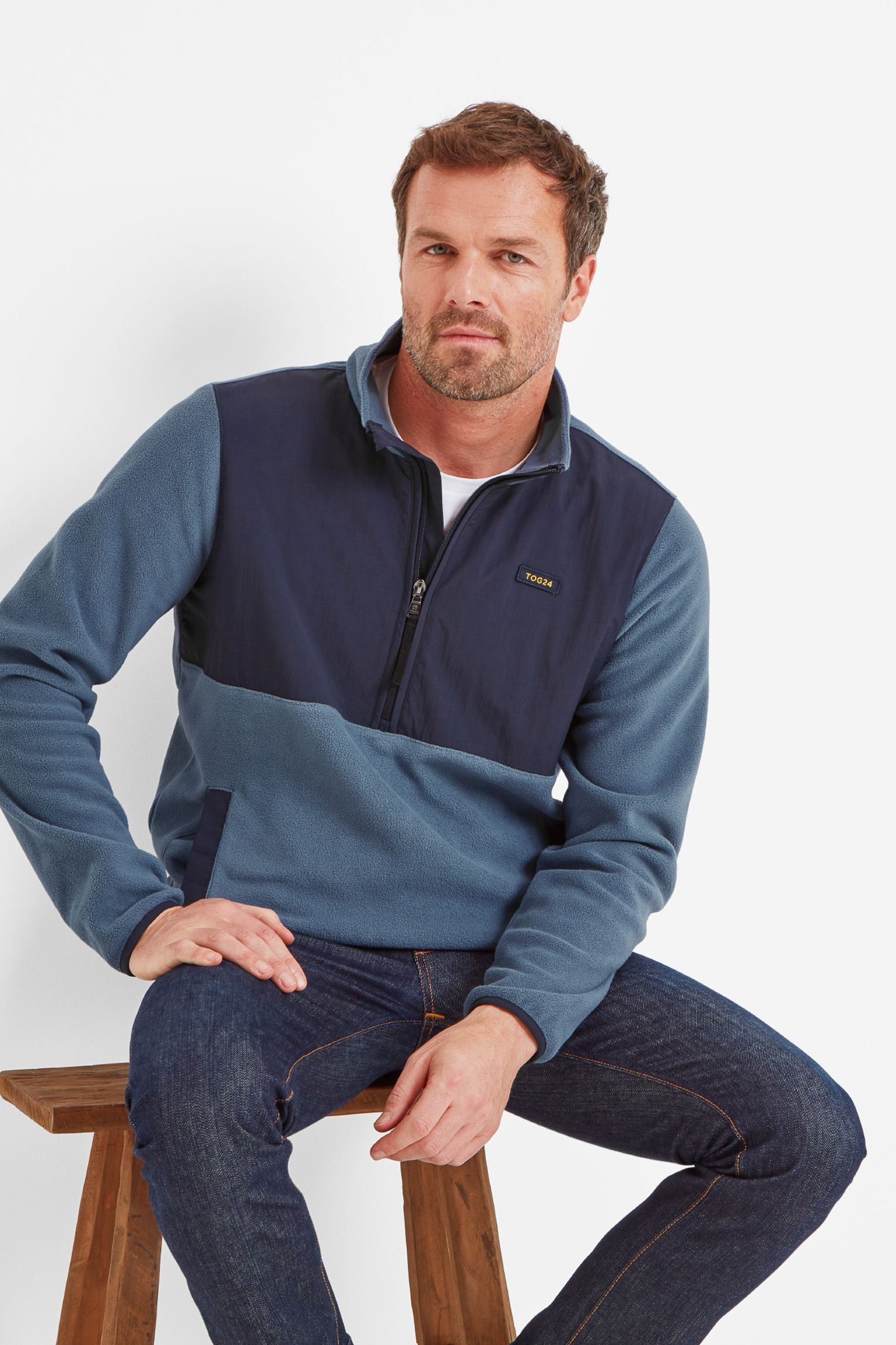 Buy Tog 24 Blue Herwick Half Zip Fleece from the Next UK online shop