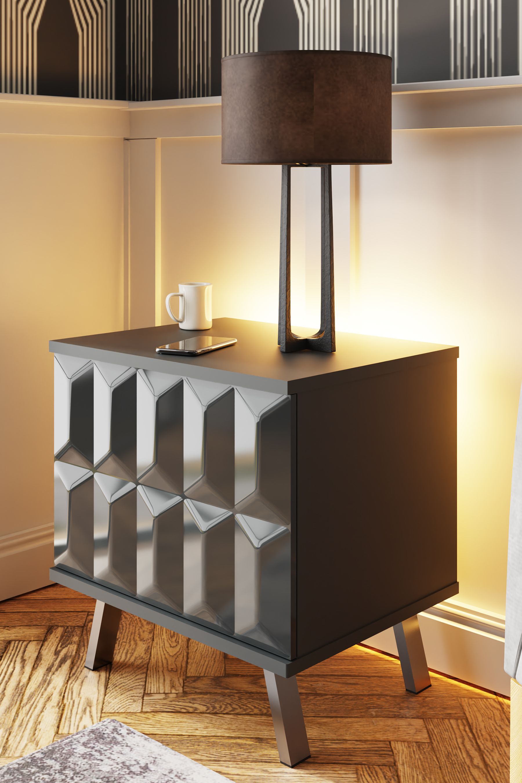 Buy Frank Olsen Grey Elevate Smart LED Side Table from the Next UK ...