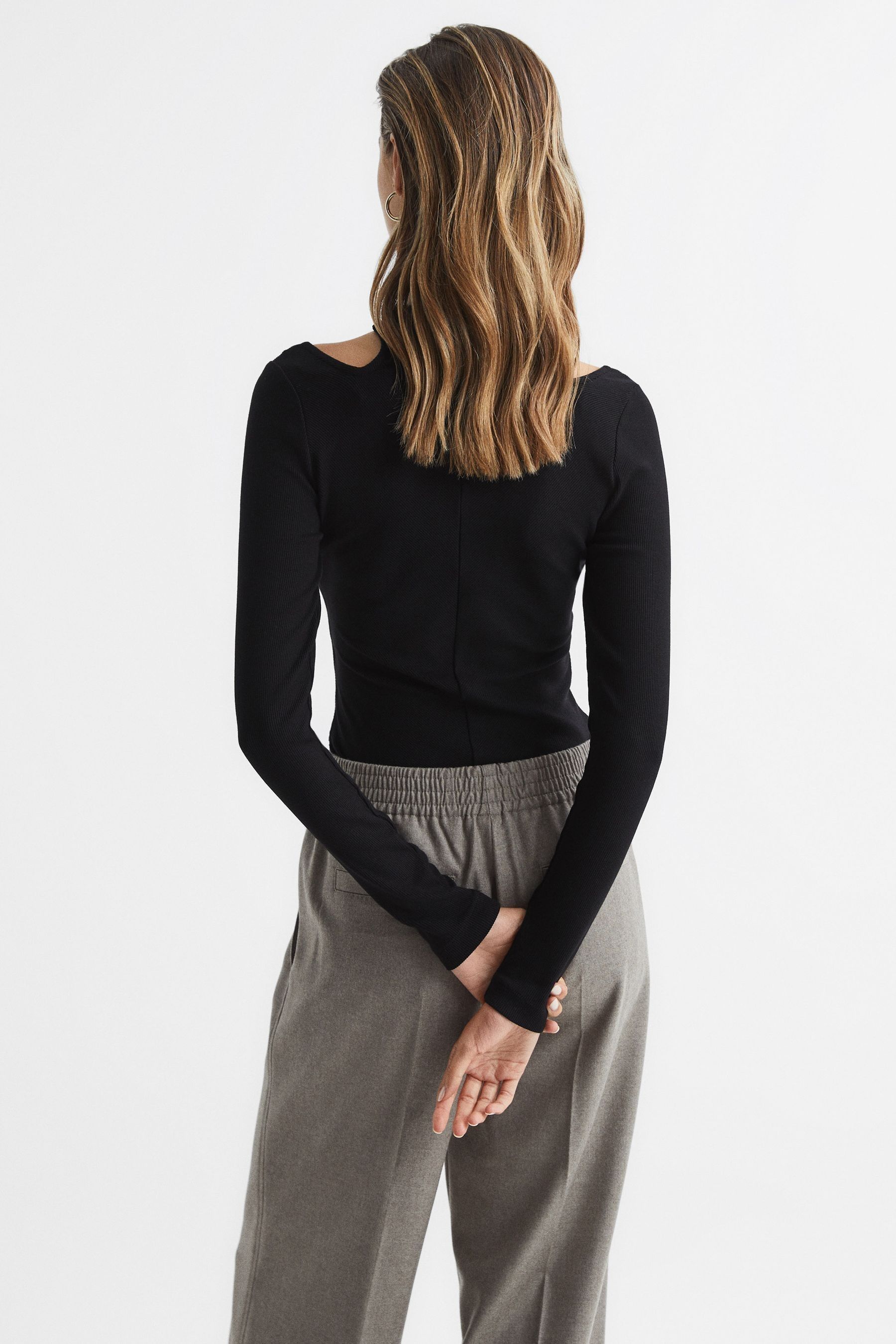 Buy Reiss Jamie Cross Front Ribbed Jersey Top from the Next UK online shop