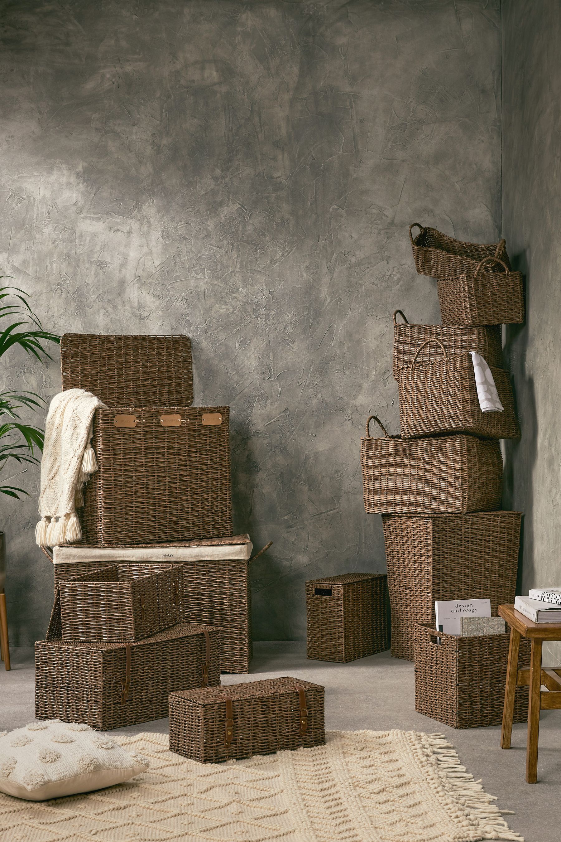 Buy Natural Wicker Laundry Hamper Basket from Next Ireland