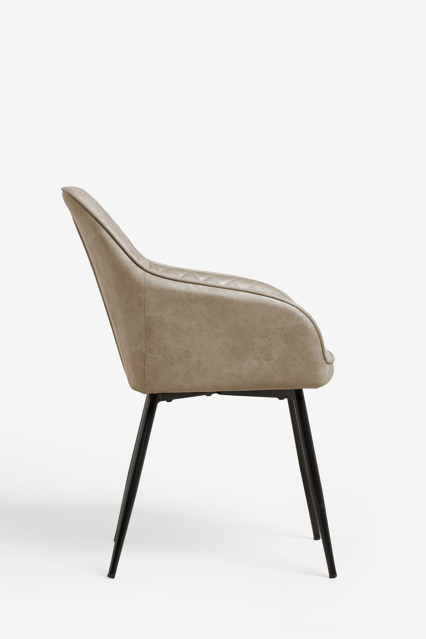 Buy Set of 2 Monza Faux Leather Mink Natural Hamilton Arm Dining Chairs ...