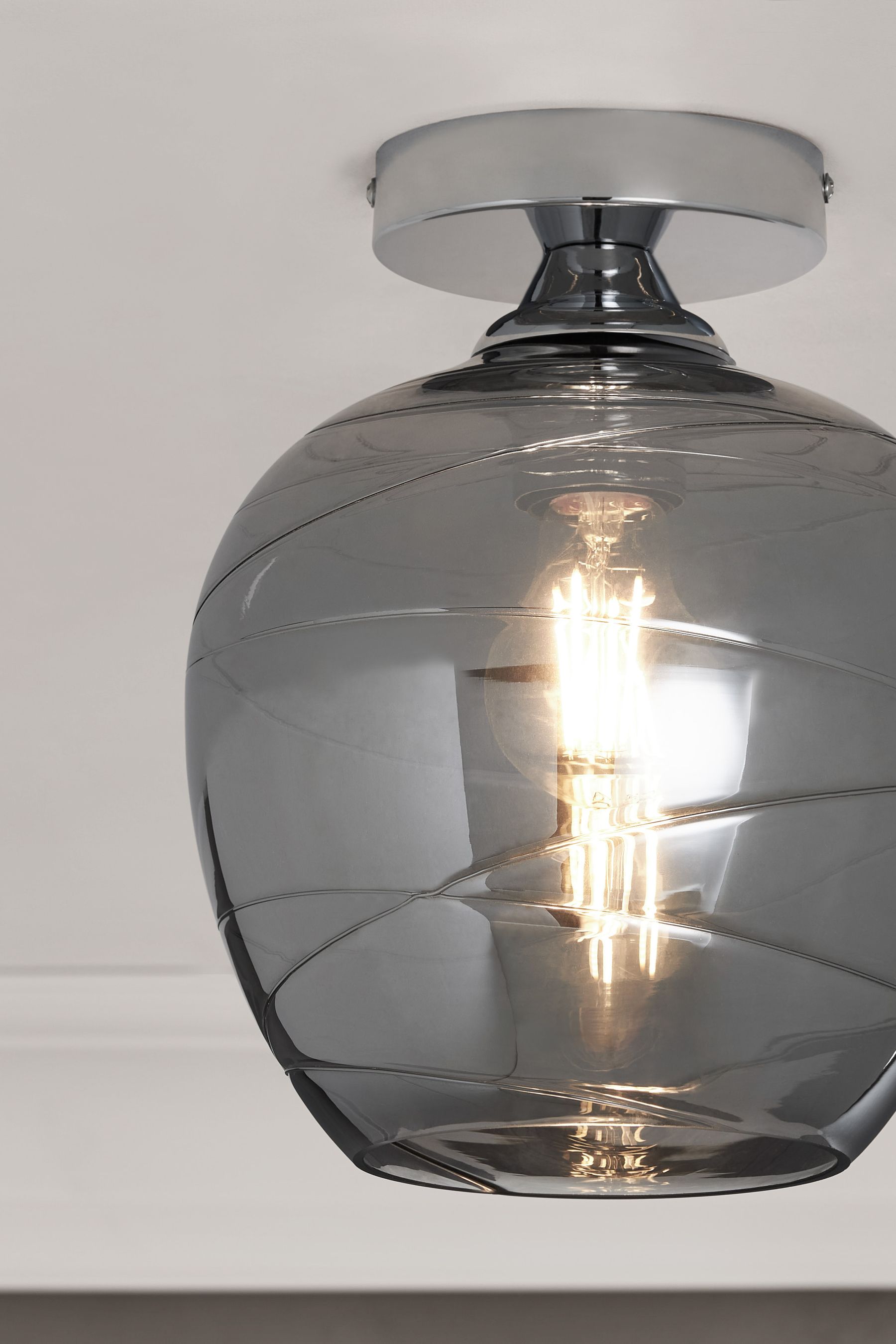 Buy Smoke Grey Drizzle Flush Ceiling Light from the Next UK online shop