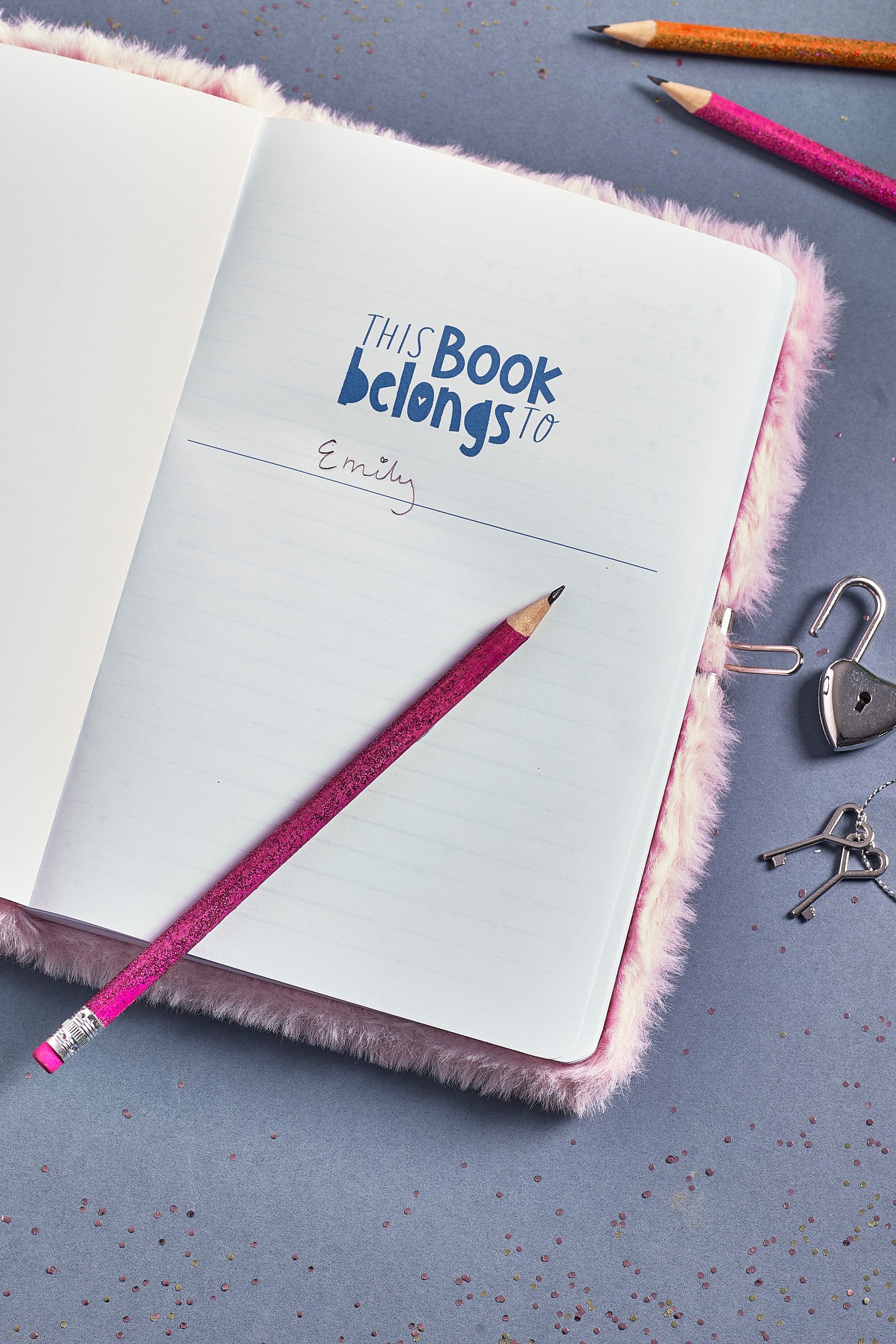 Buy Pink Unicorn Fluffy Lockable Notebook from the Next UK online shop