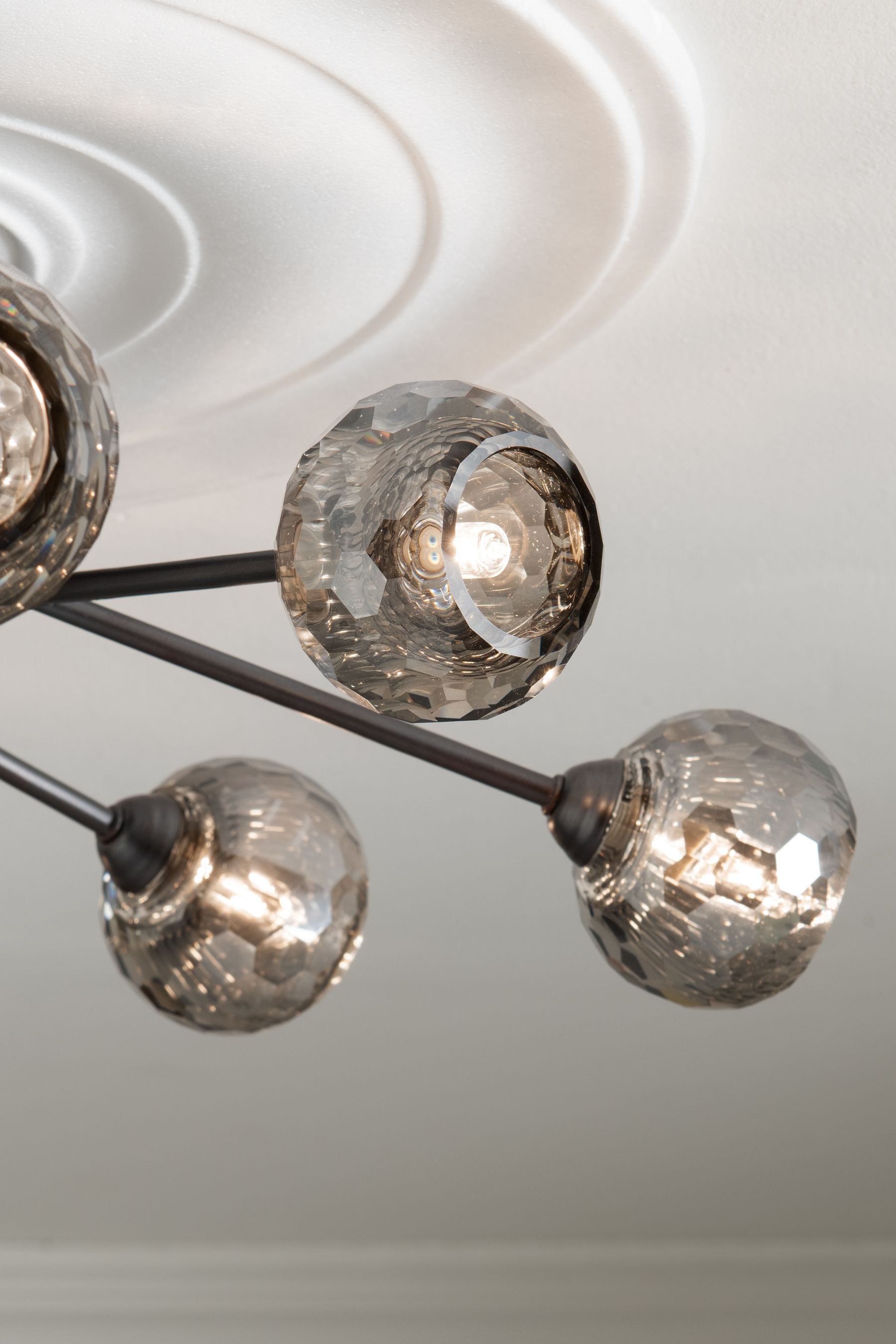 Buy Pewter Grey Dallas 8 Light Flush Fitting Ceiling Light from the ...