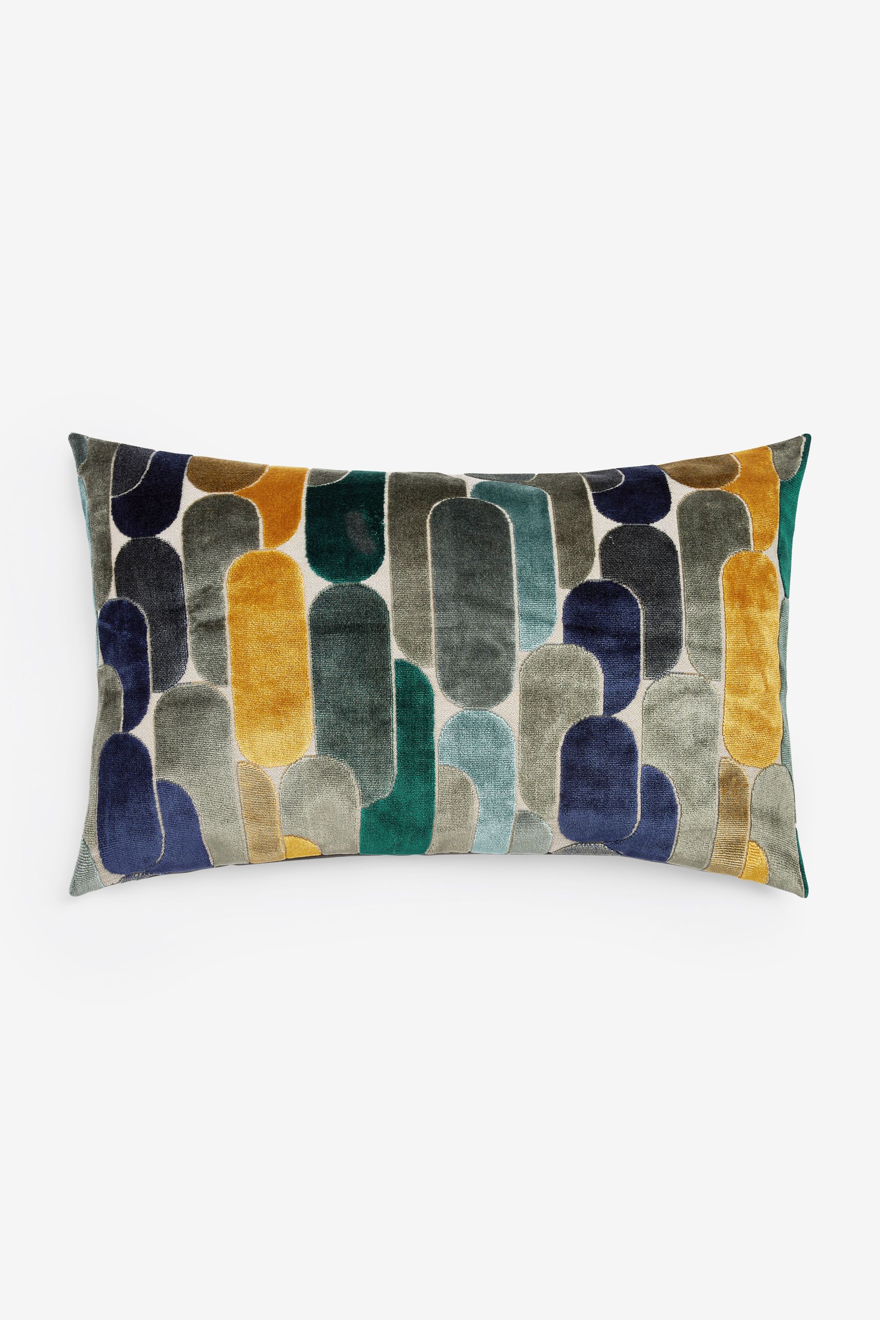 Buy Navy Blue 40 x 59cm Retro Cut Velvet Cushion from the Next UK ...