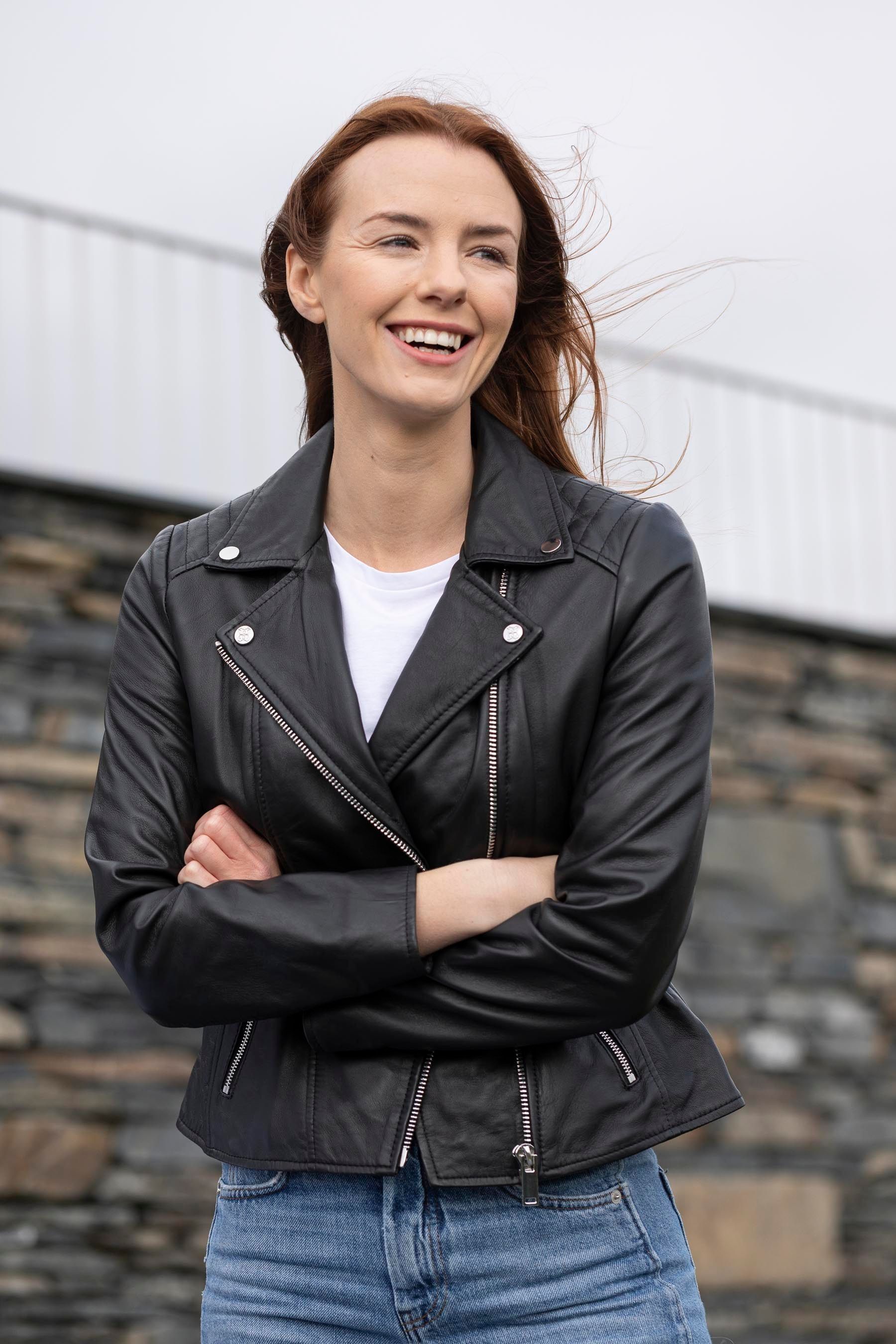 Lakeland Leather Black Thirlmere Leather Biker Jacket