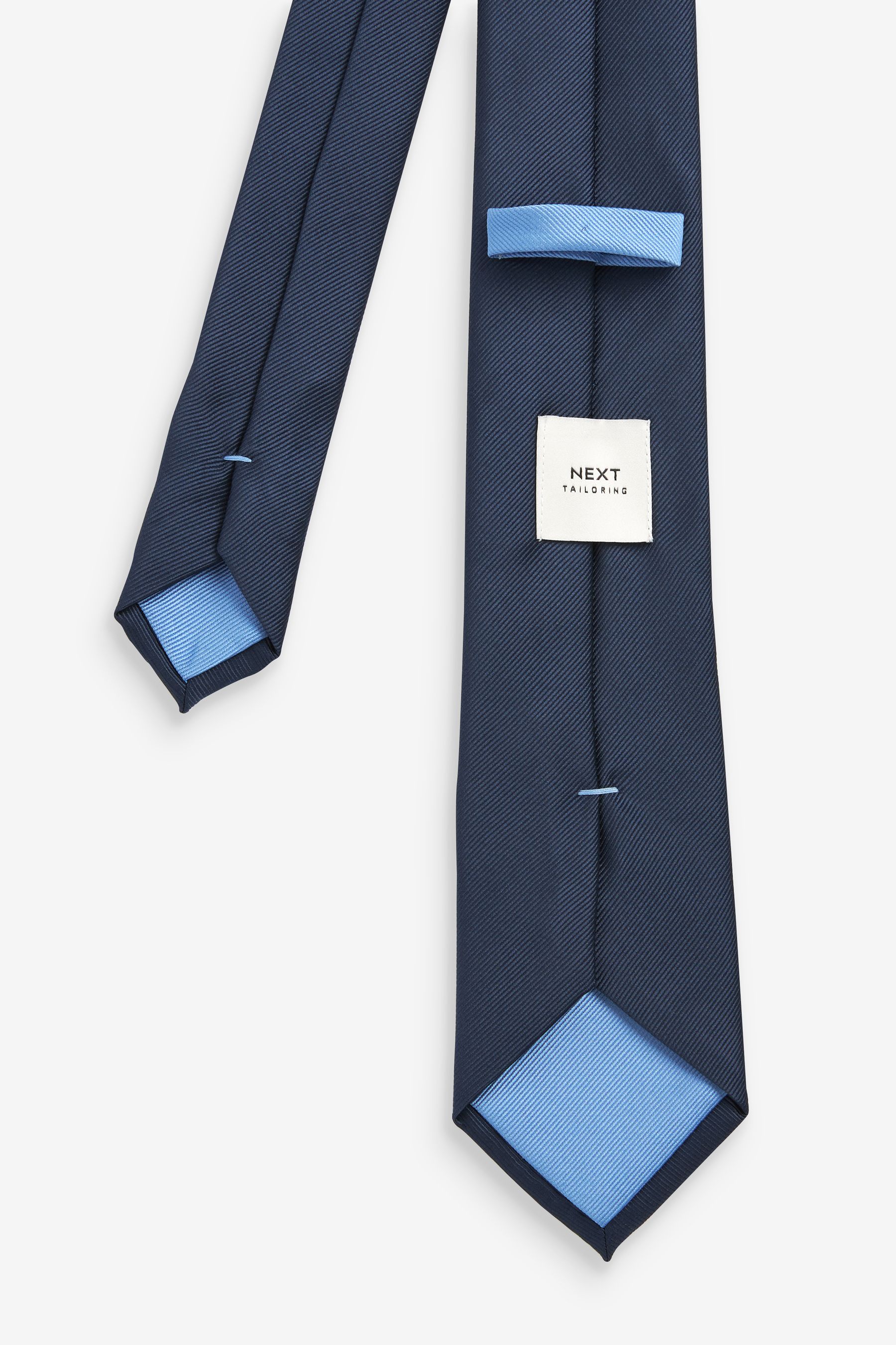 Buy Navy Blue Twill Ties With Tie Clip 2 Pack from the Next UK online shop