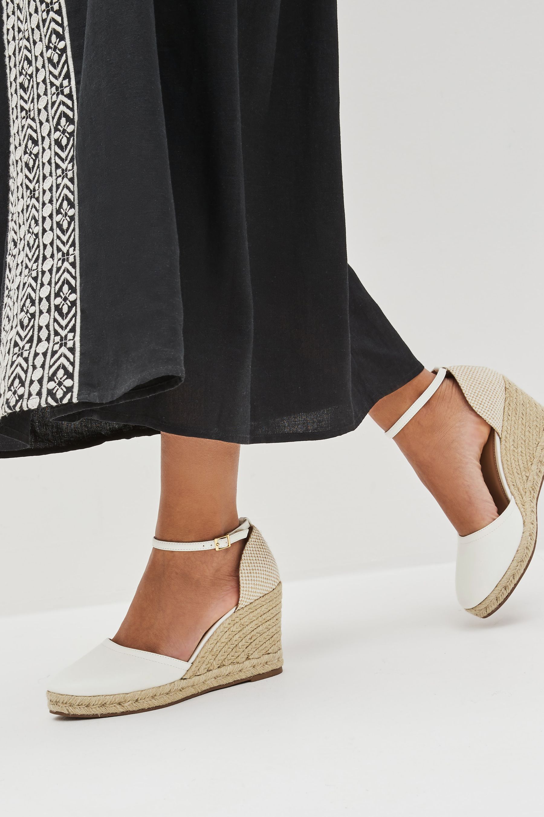 Buy White Forever Comfort® Closed Toe High Wedges from Next Ireland