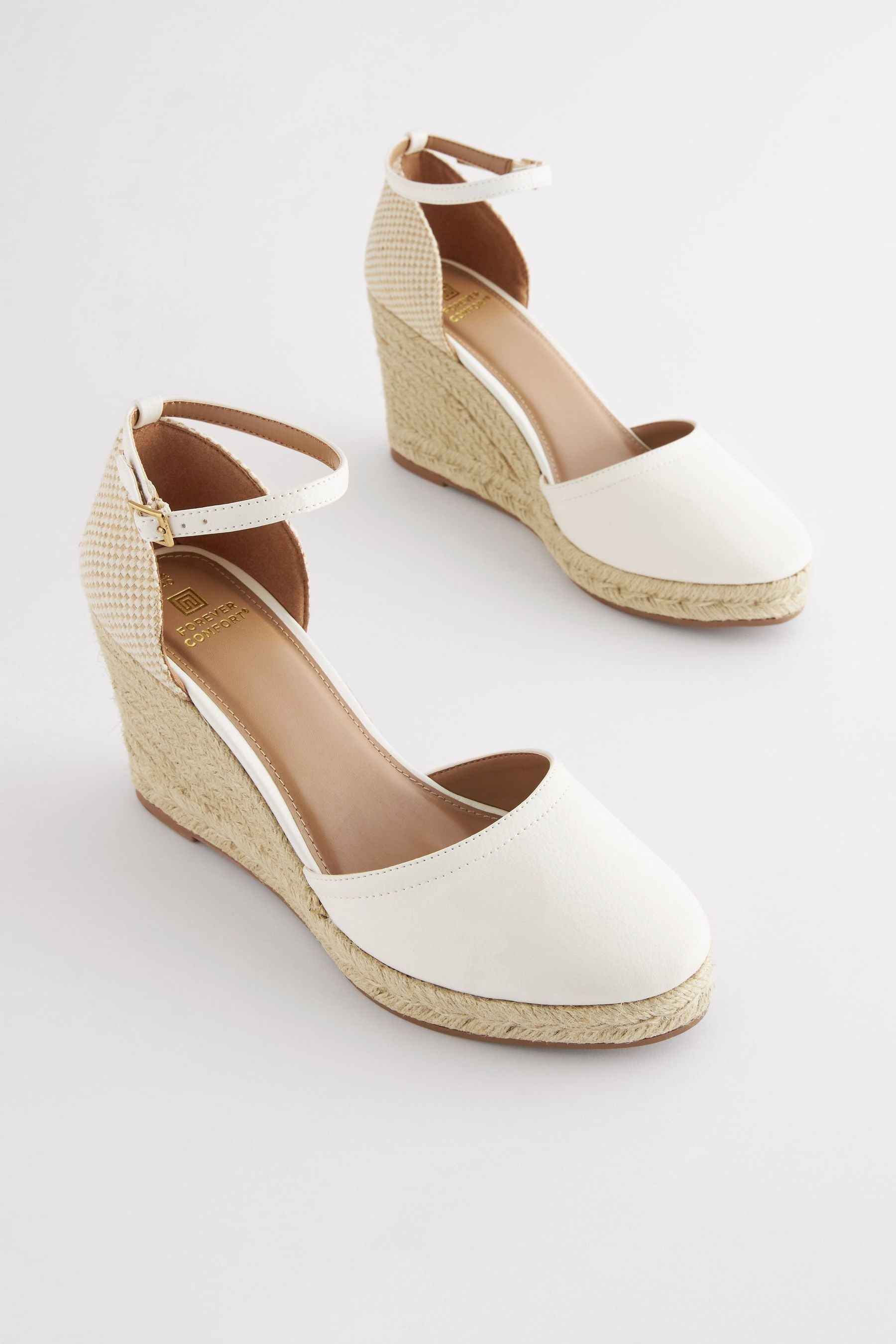 Buy White Forever Comfort® Closed Toe High Wedges from Next Ireland