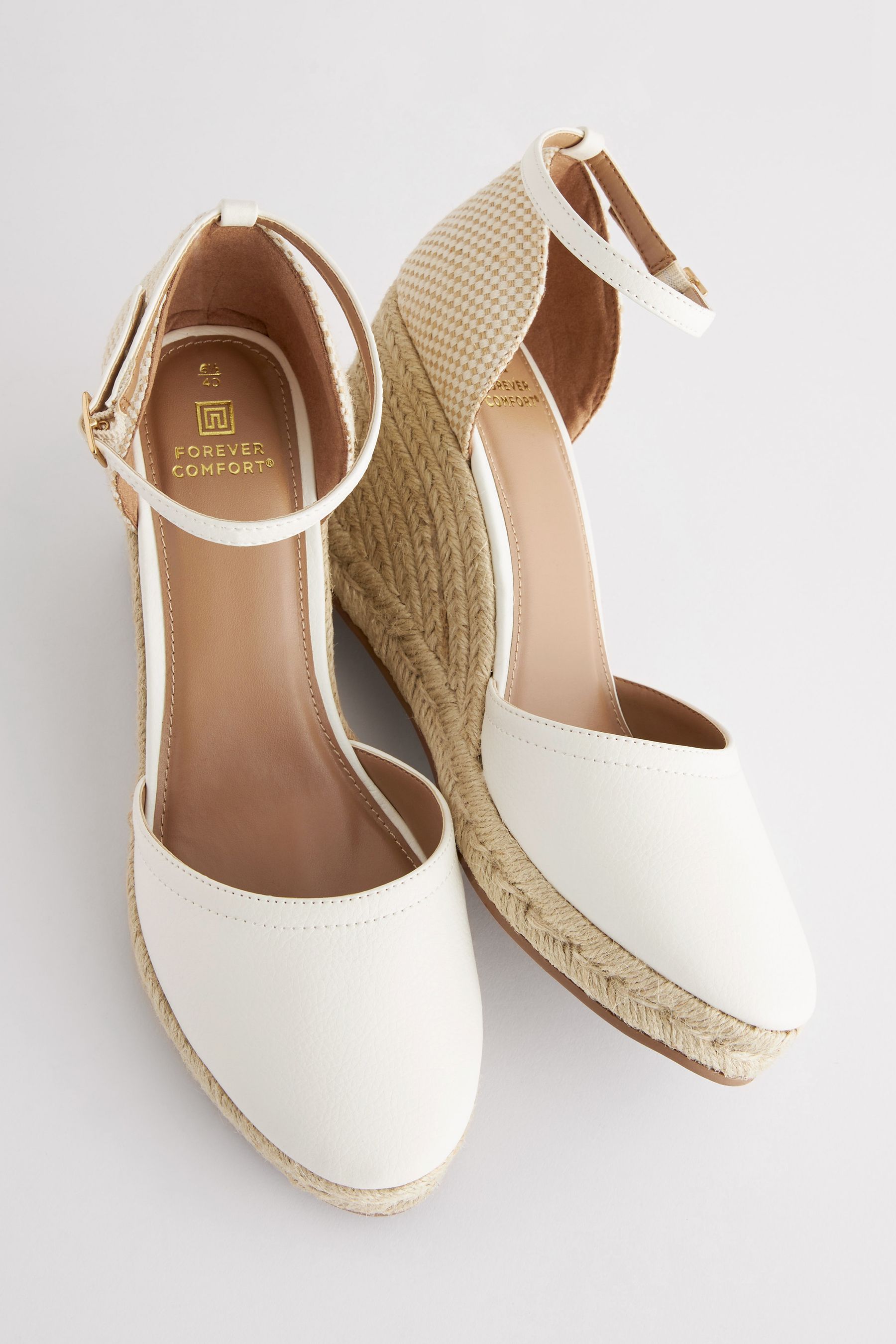 Buy White Forever Comfort® Closed Toe High Wedges from Next Ireland