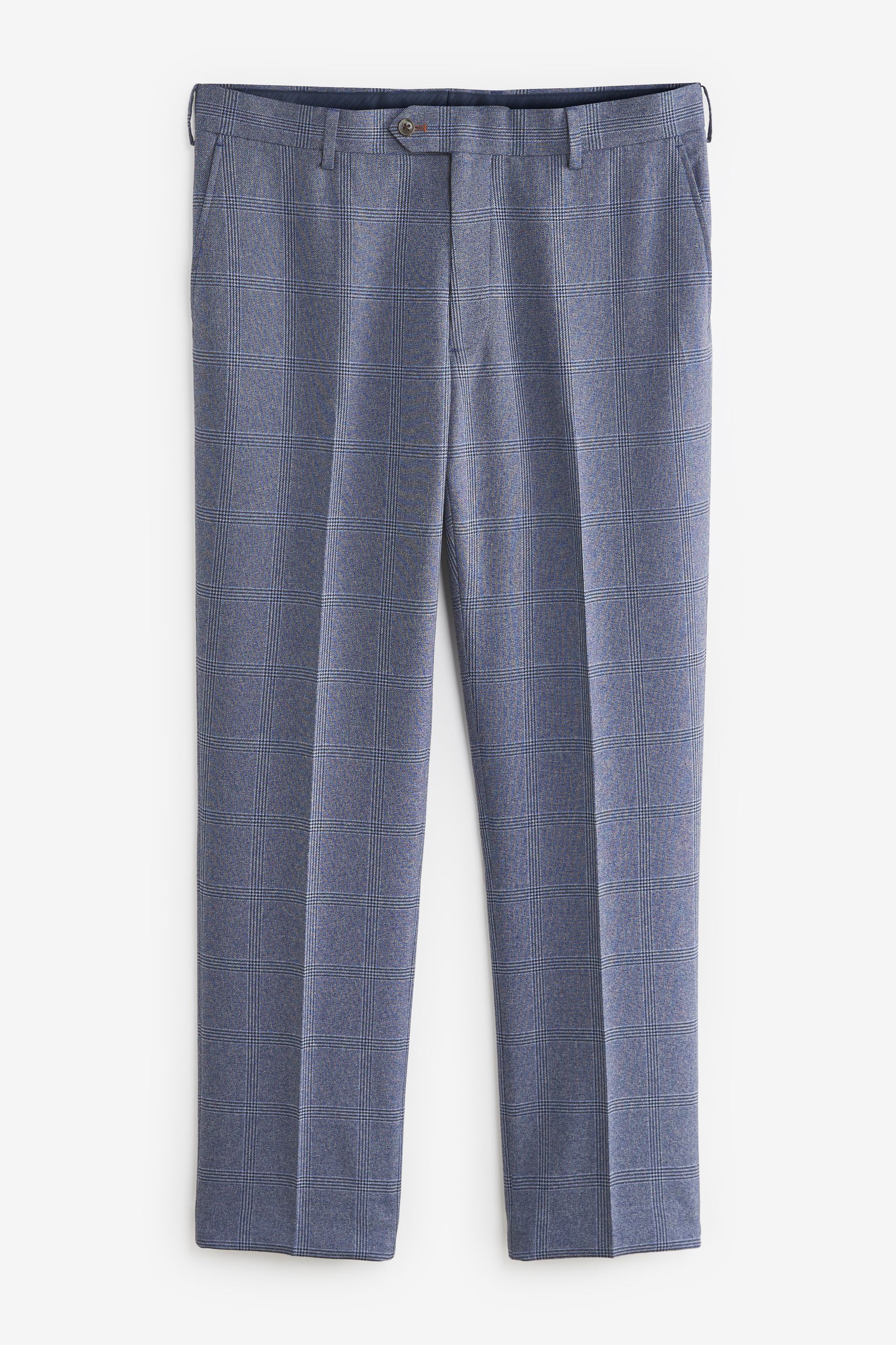 Buy Dark Blue Regular Fit Check Formal Trousers from Next Ireland