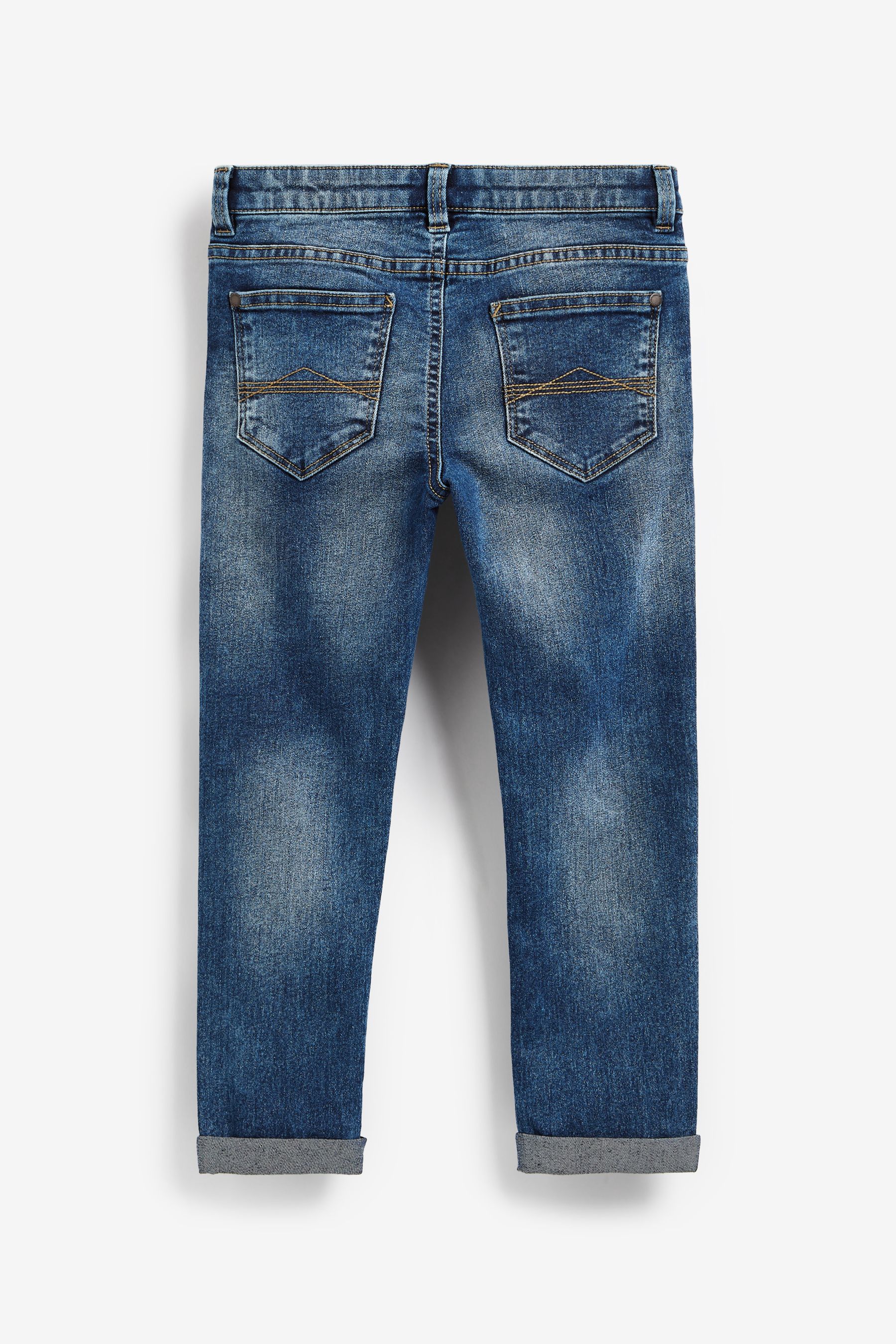 Buy Blue Acid Wash Regular Fit Cotton Rich Stretch Jeans (3-17yrs) from ...