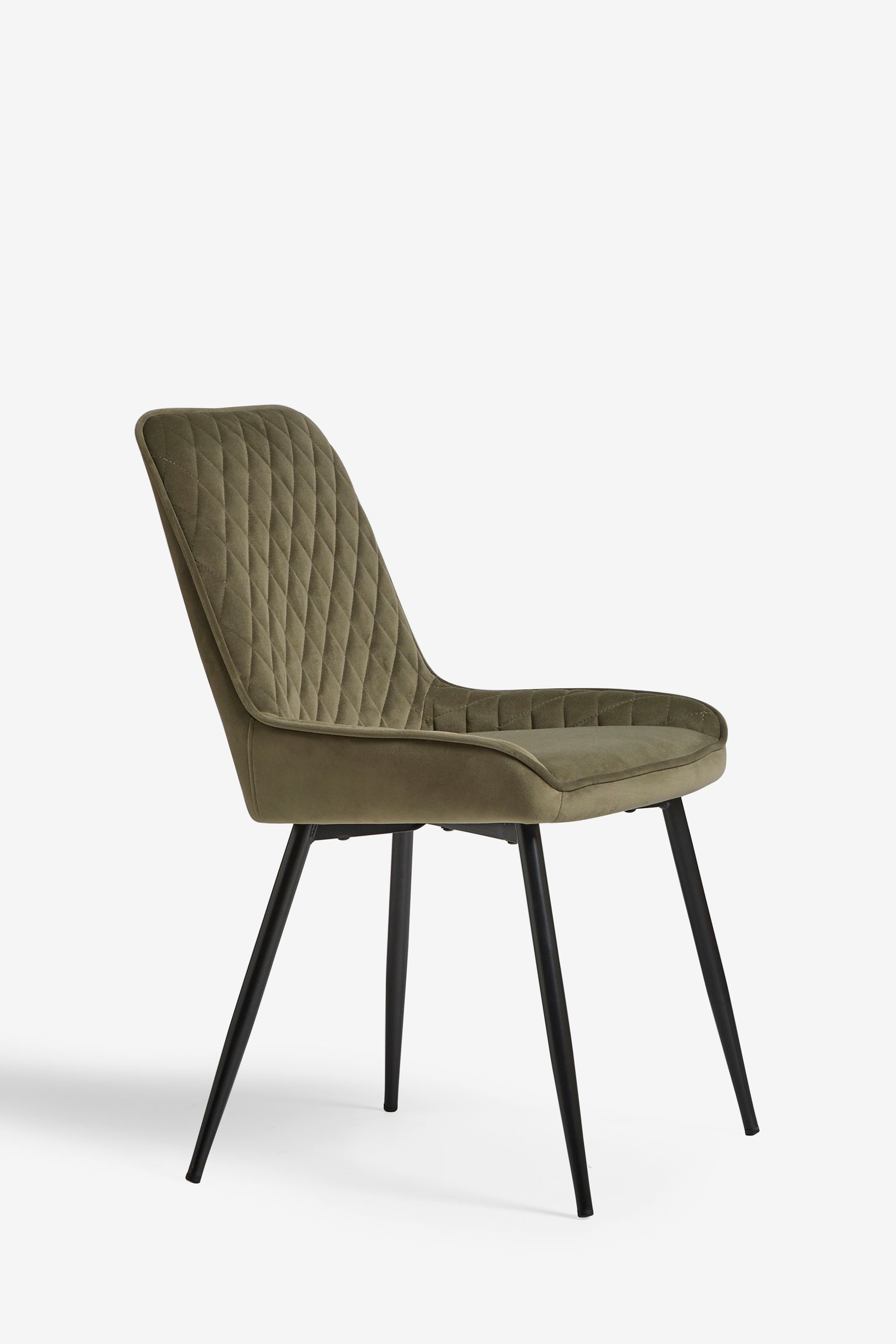 Buy Set of 2 Soft Velvet Dark Sage Green Hamilton Non Arm Dining Chairs ...